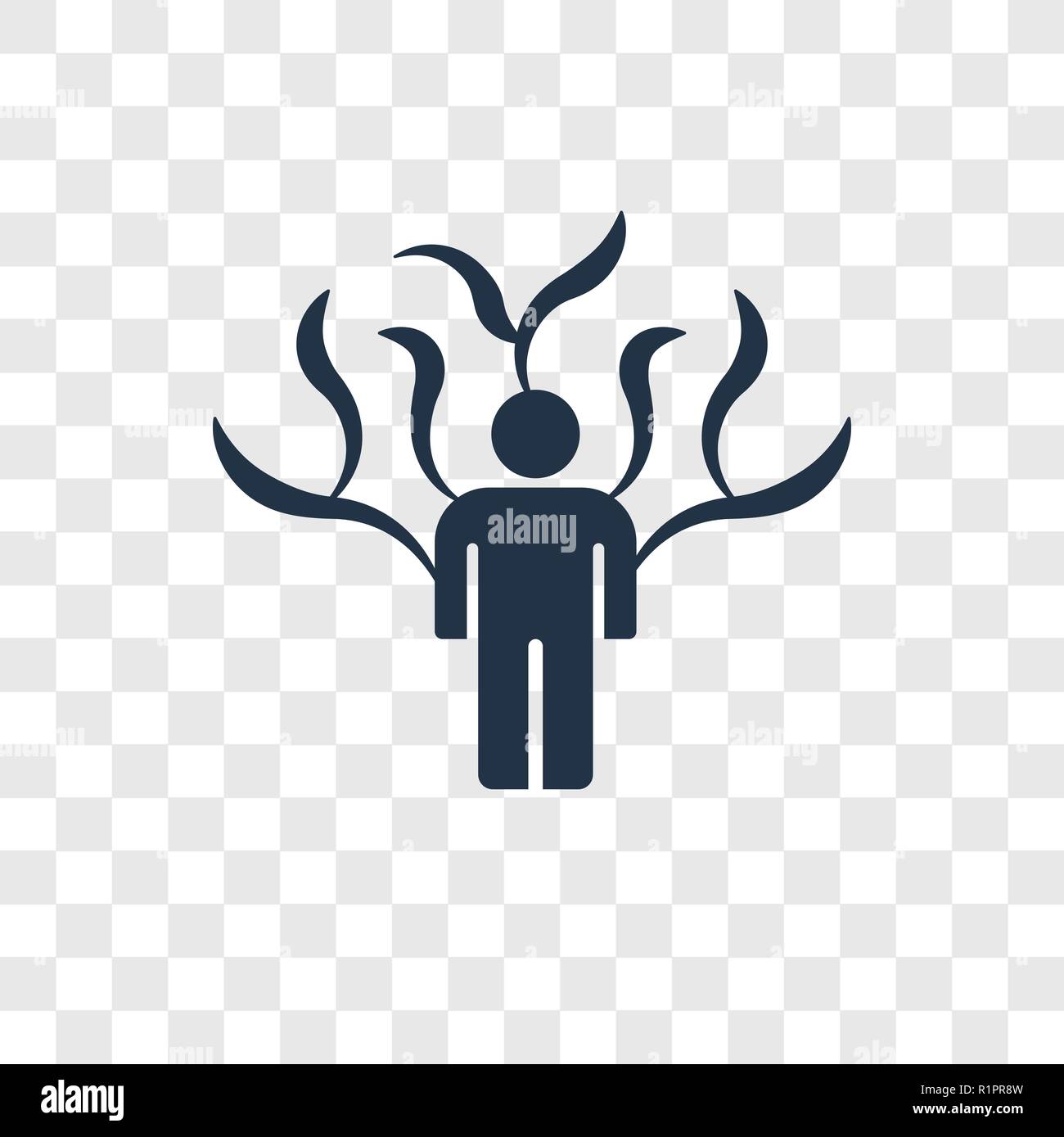 Man and Tree vector icon isolated on transparent background, Man and ...