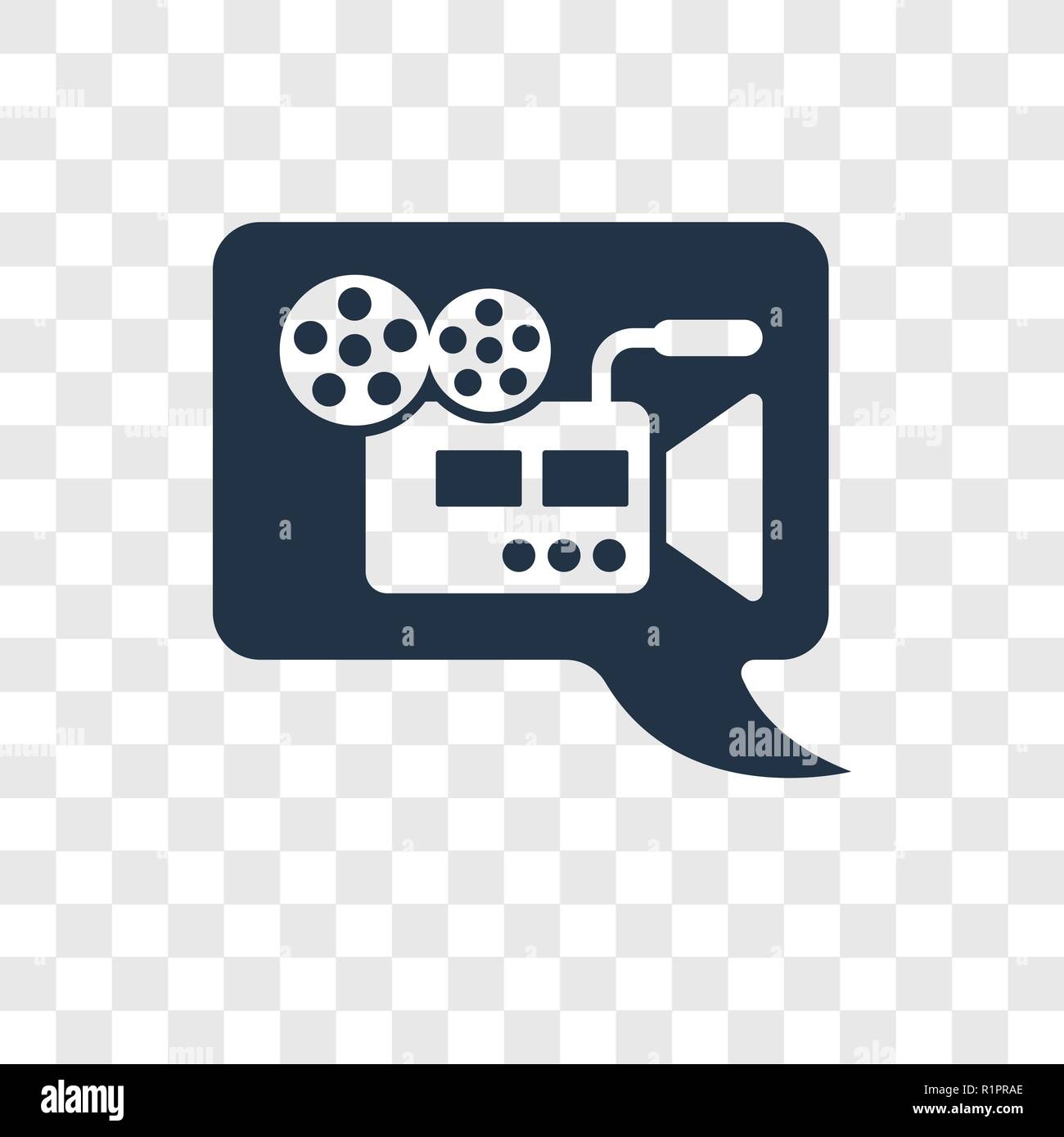 Video Comment vector icon isolated on transparent background, Video ...