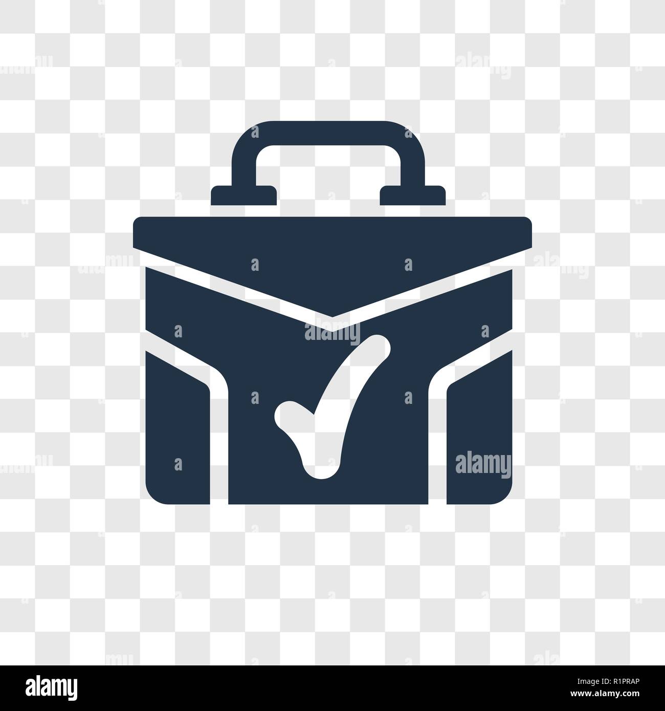 Suitcase with Check vector icon isolated on transparent background ...