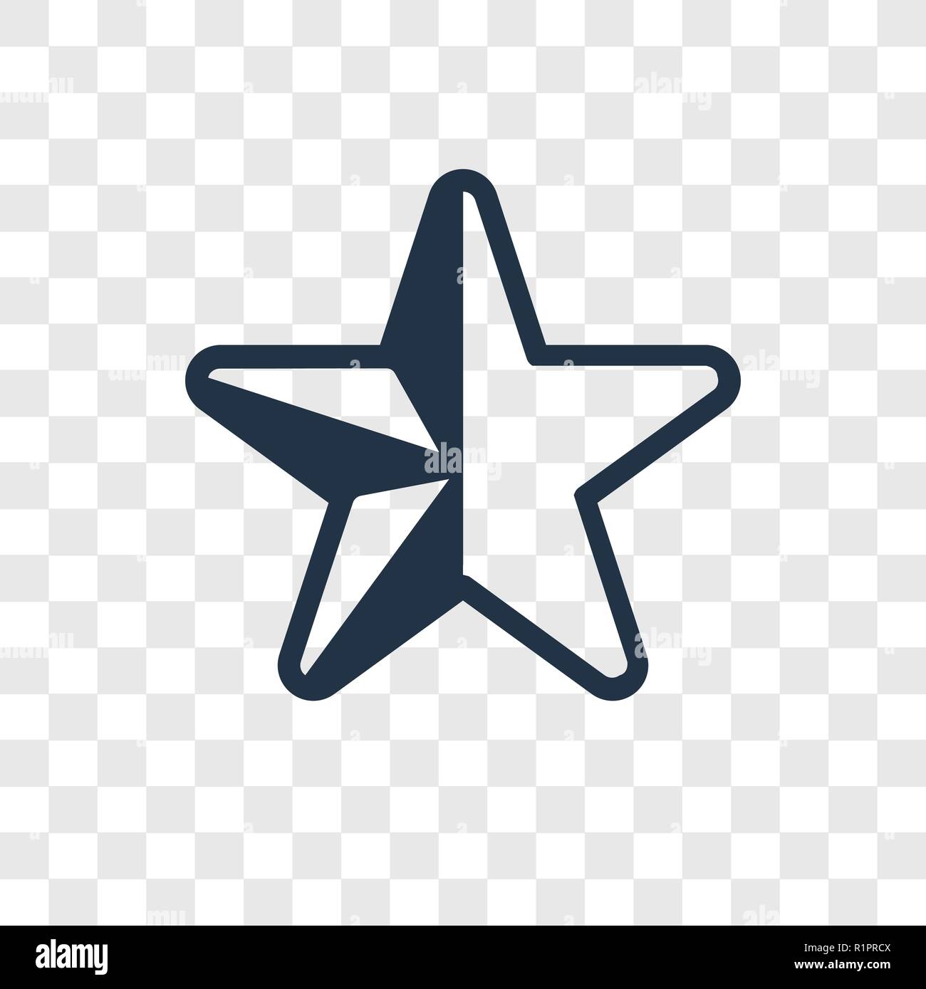Half Star Full vector icon isolated on transparent background, Half ...