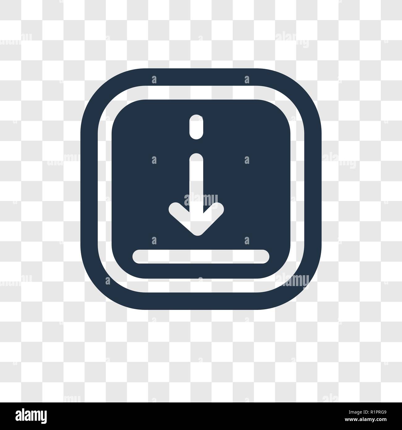Downward vector icon isolated on transparent background, Downward ...