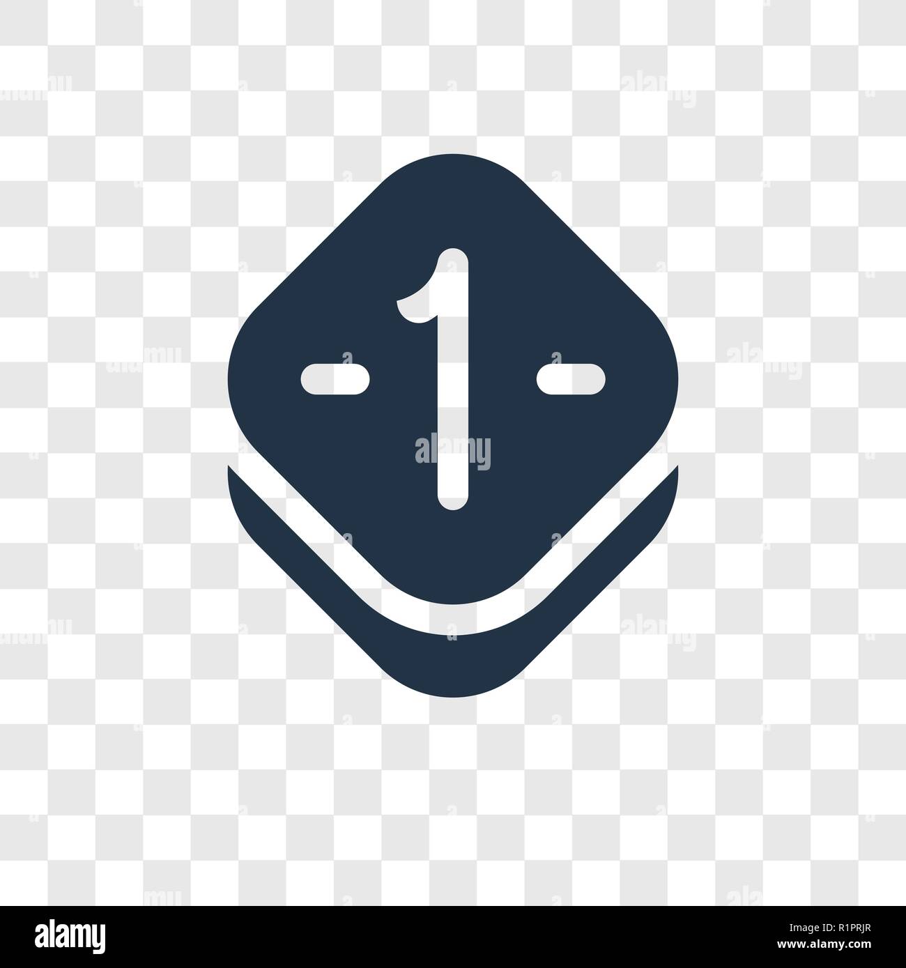 One vector icon isolated on transparent background, One transparency ...