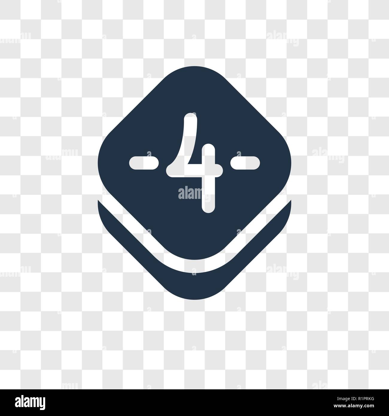 Four vector icon isolated on transparent background, Four transparency ...