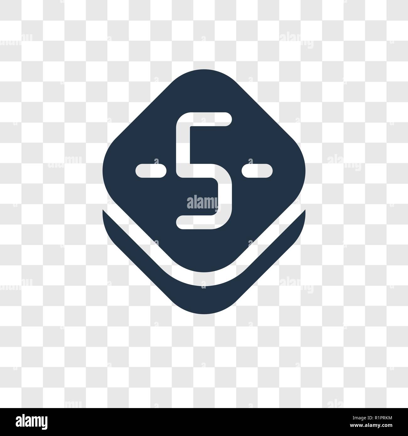 Five vector icon isolated on transparent background, Five transparency ...