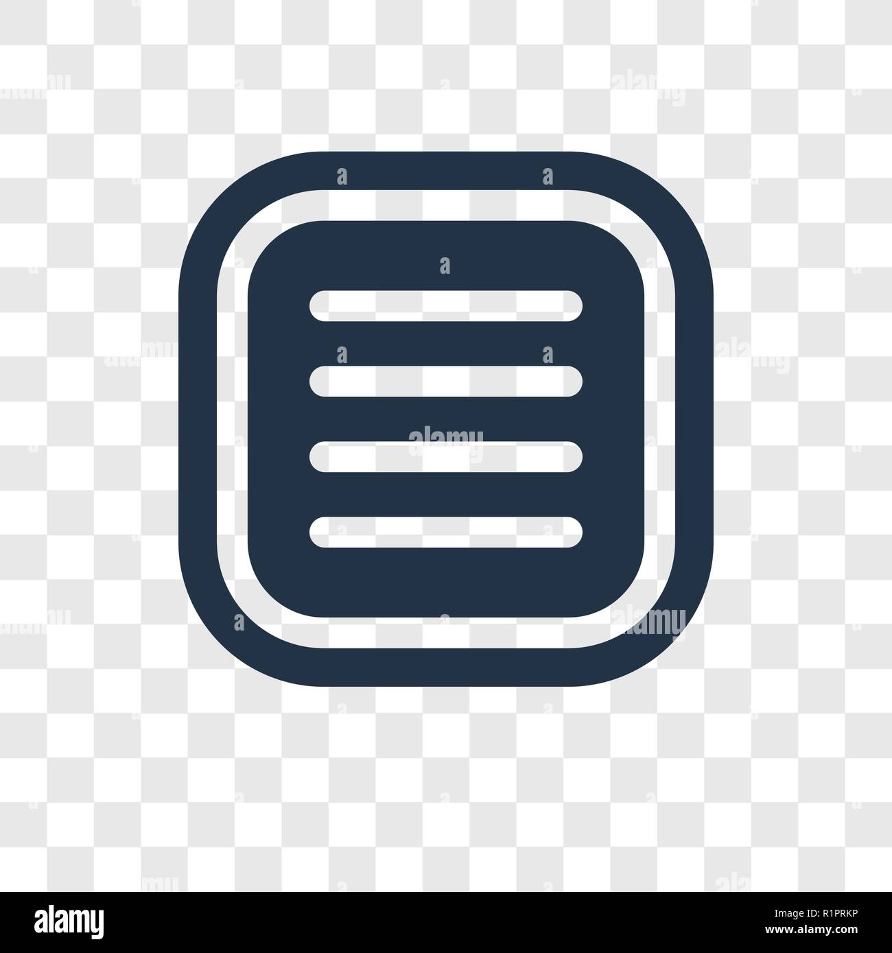 Menu vector icon isolated on transparent background, Menu transparency ...