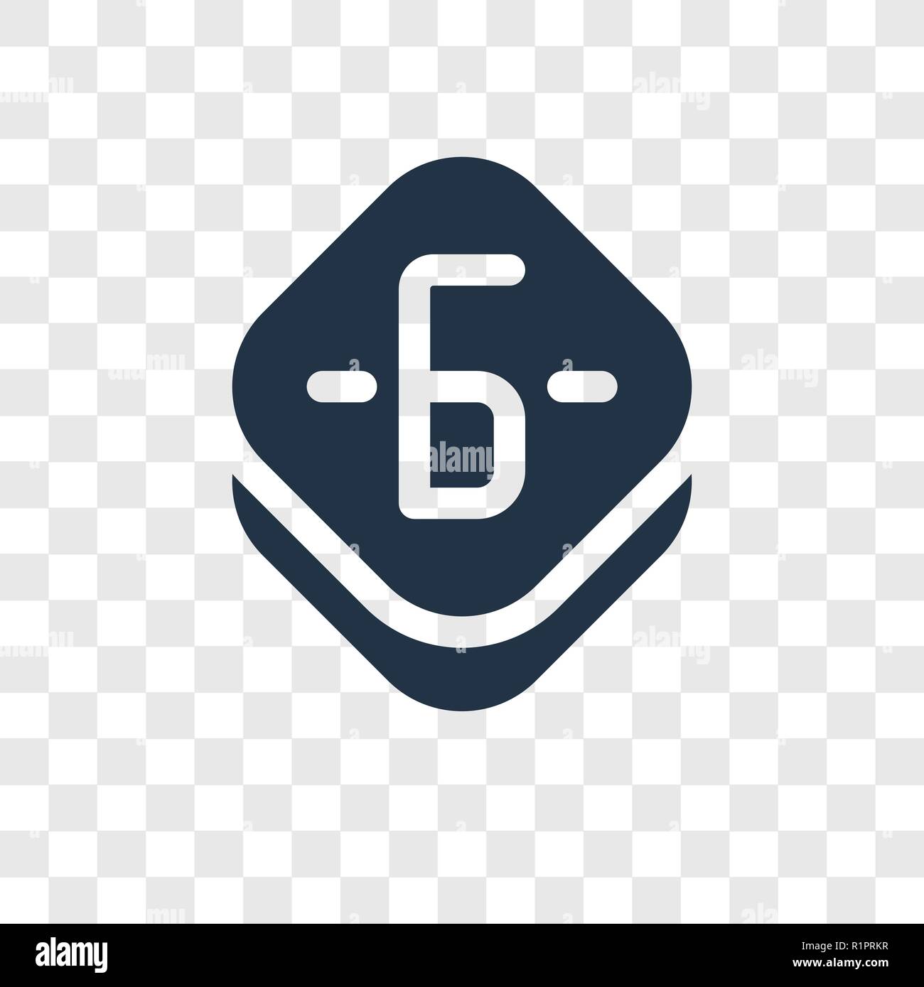 Six vector icon isolated on transparent background, Six transparency ...