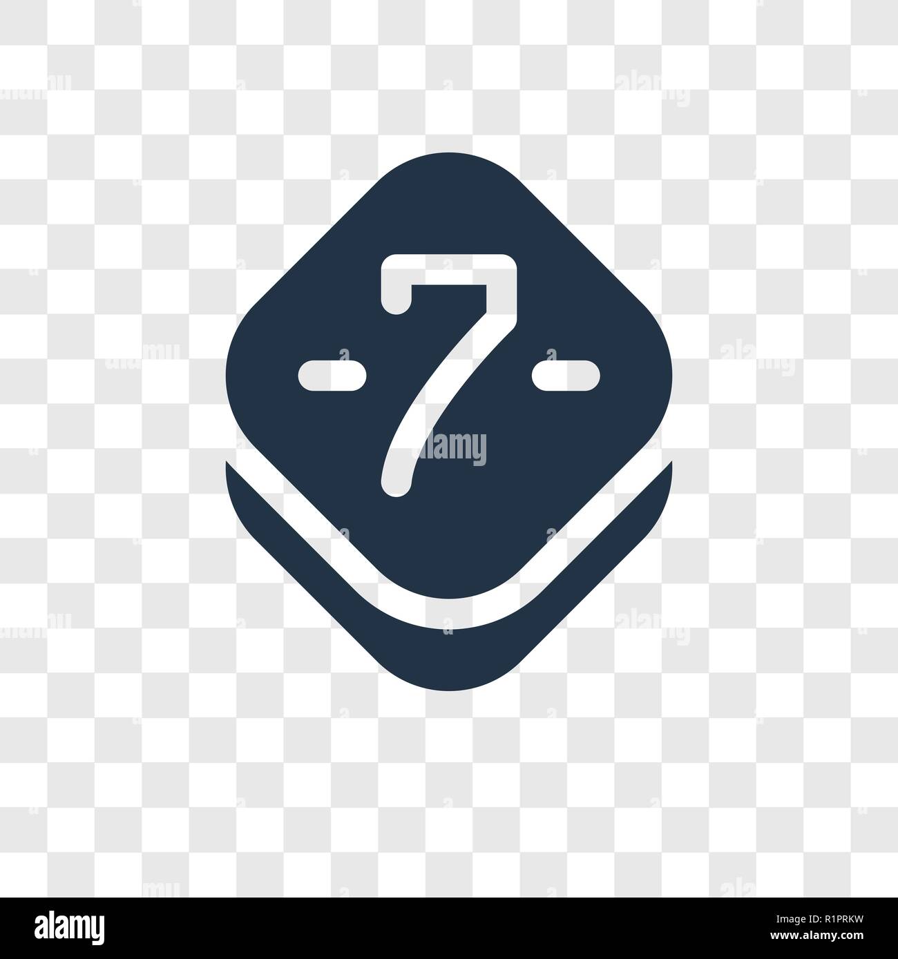 Seven vector icon isolated on transparent background, Seven ...