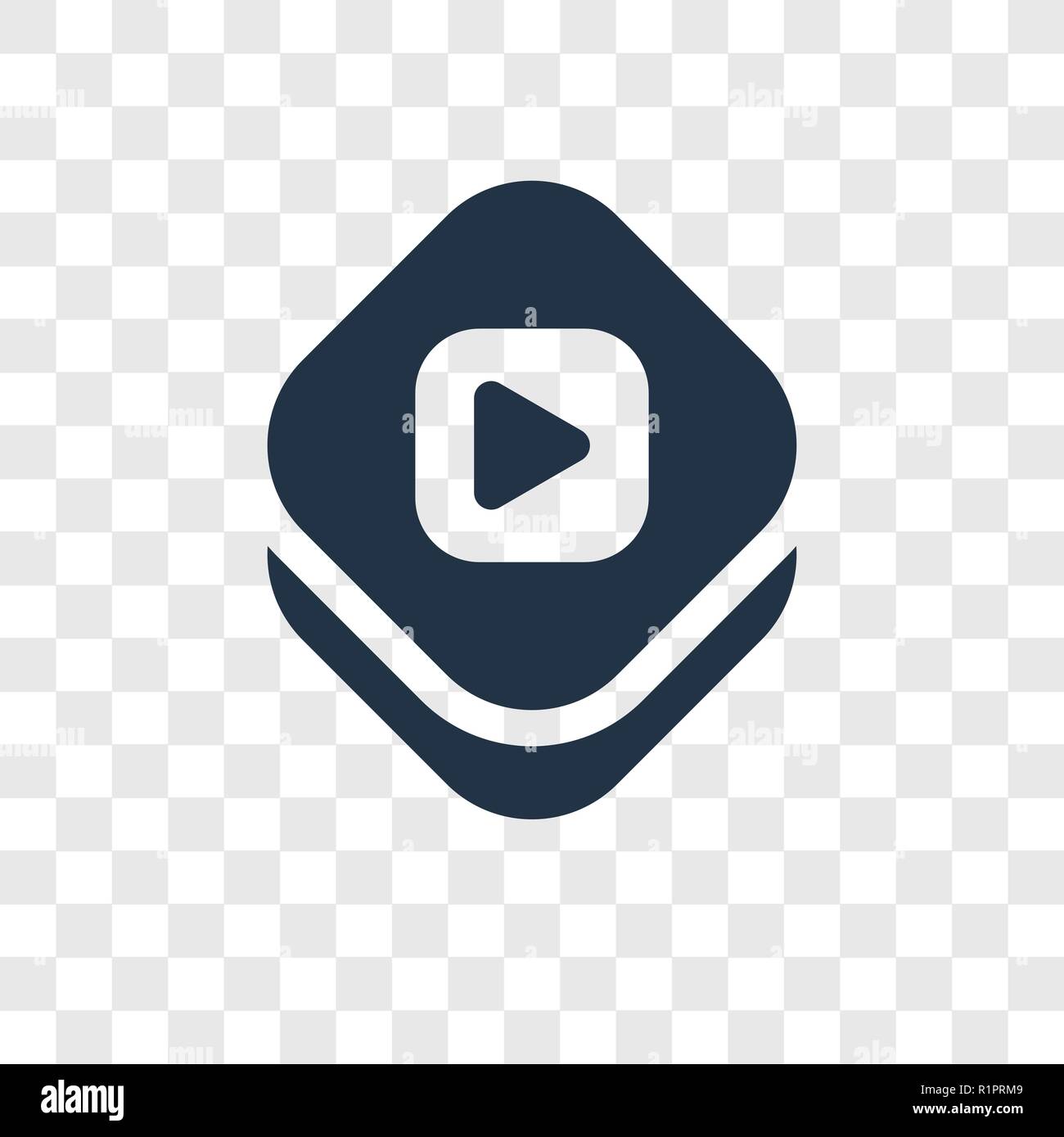 Video player vector icon isolated on transparent background, Video ...