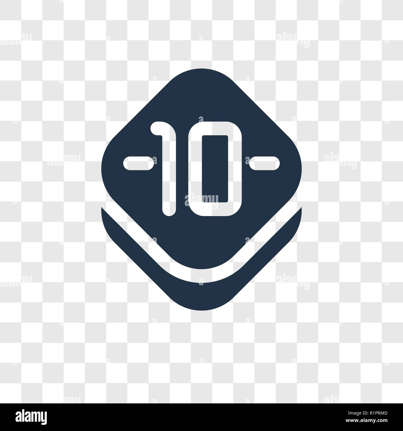 Ten vector icon isolated on transparent background, Ten transparency ...
