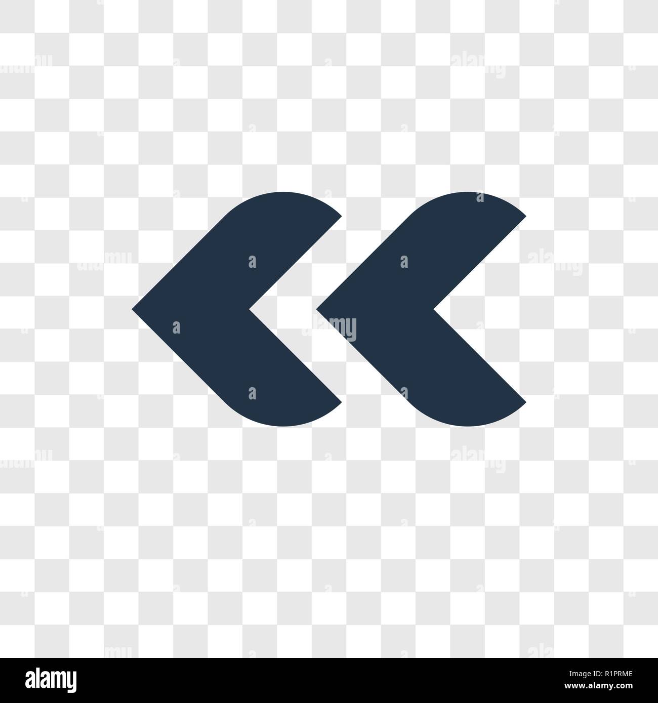 Back vector icon isolated on transparent background, Back transparency ...