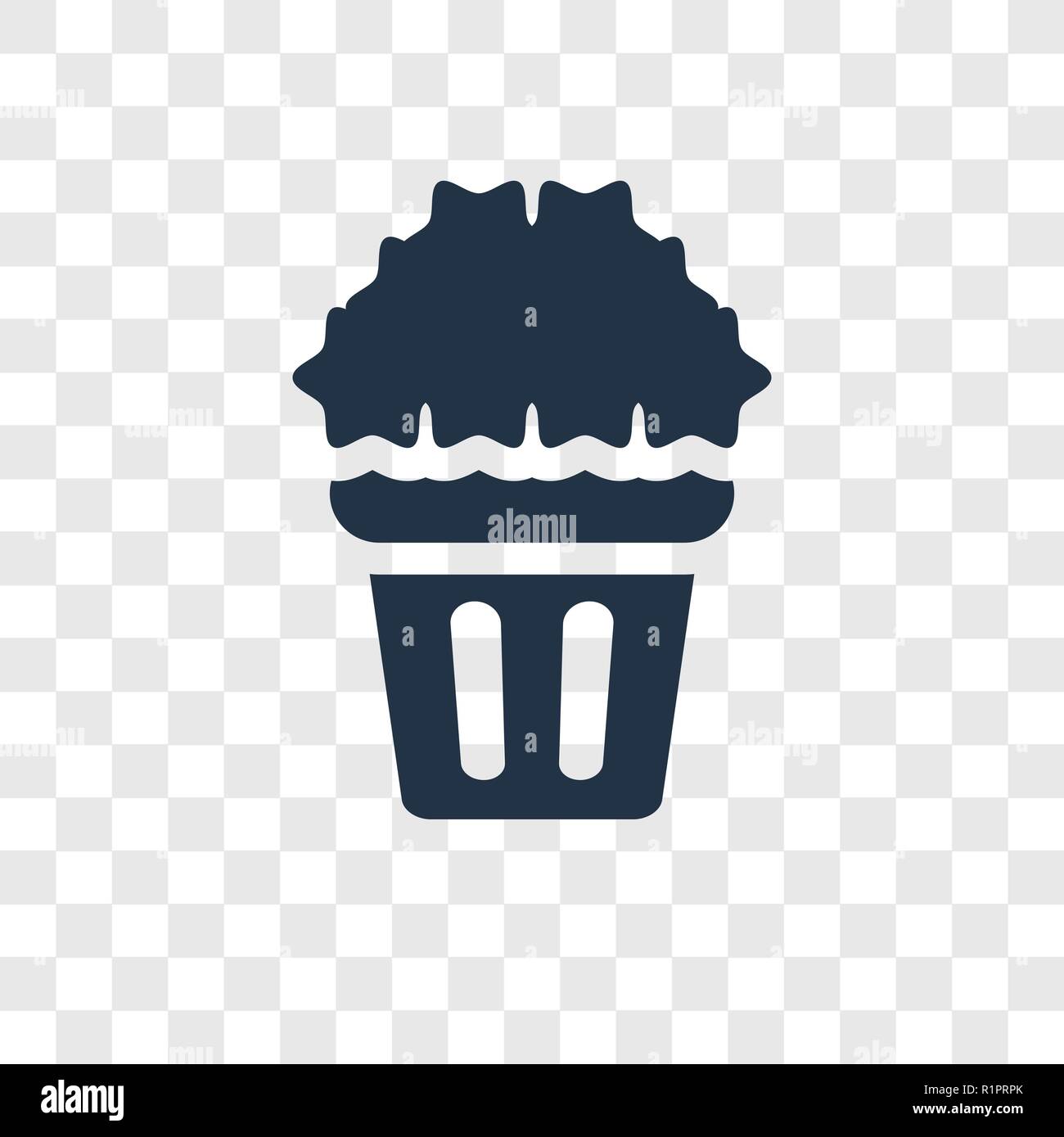 Popcorn vector icon isolated on transparent background, Popcorn ...