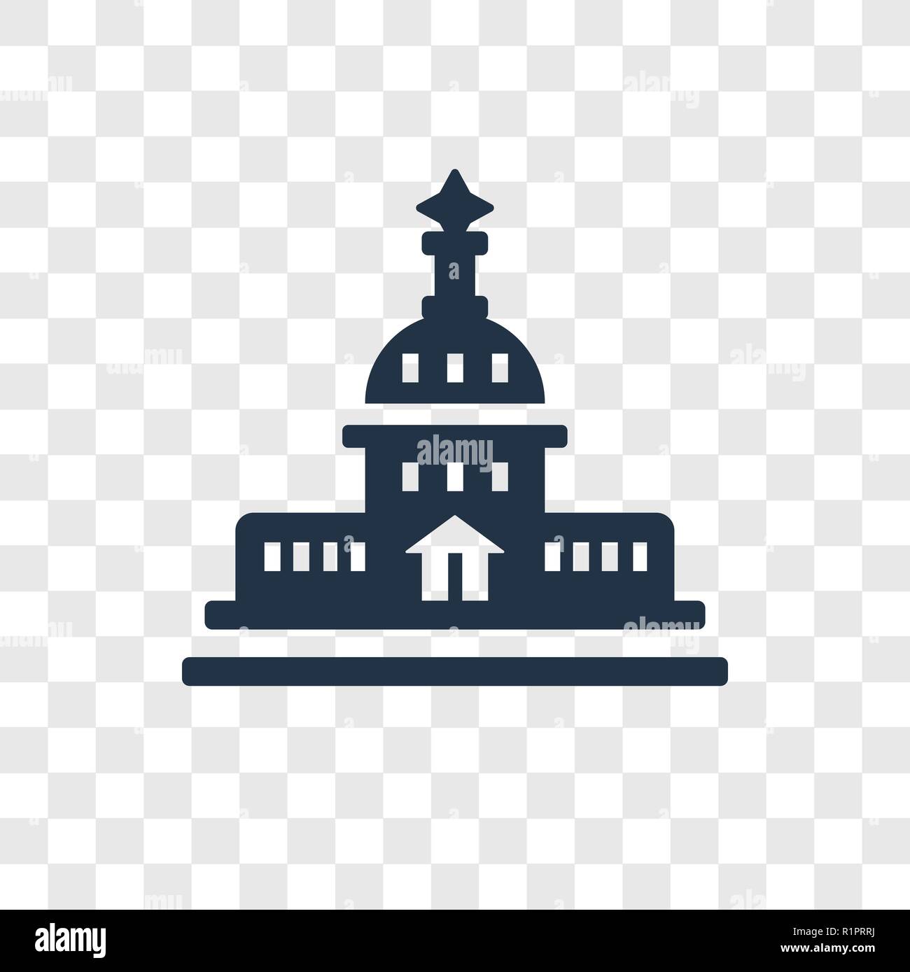 Capitol vector icon isolated on transparent background, Capitol ...