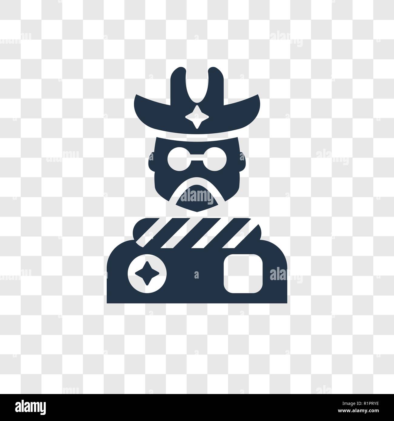 Cowboy vector icon isolated on transparent background, Cowboy ...