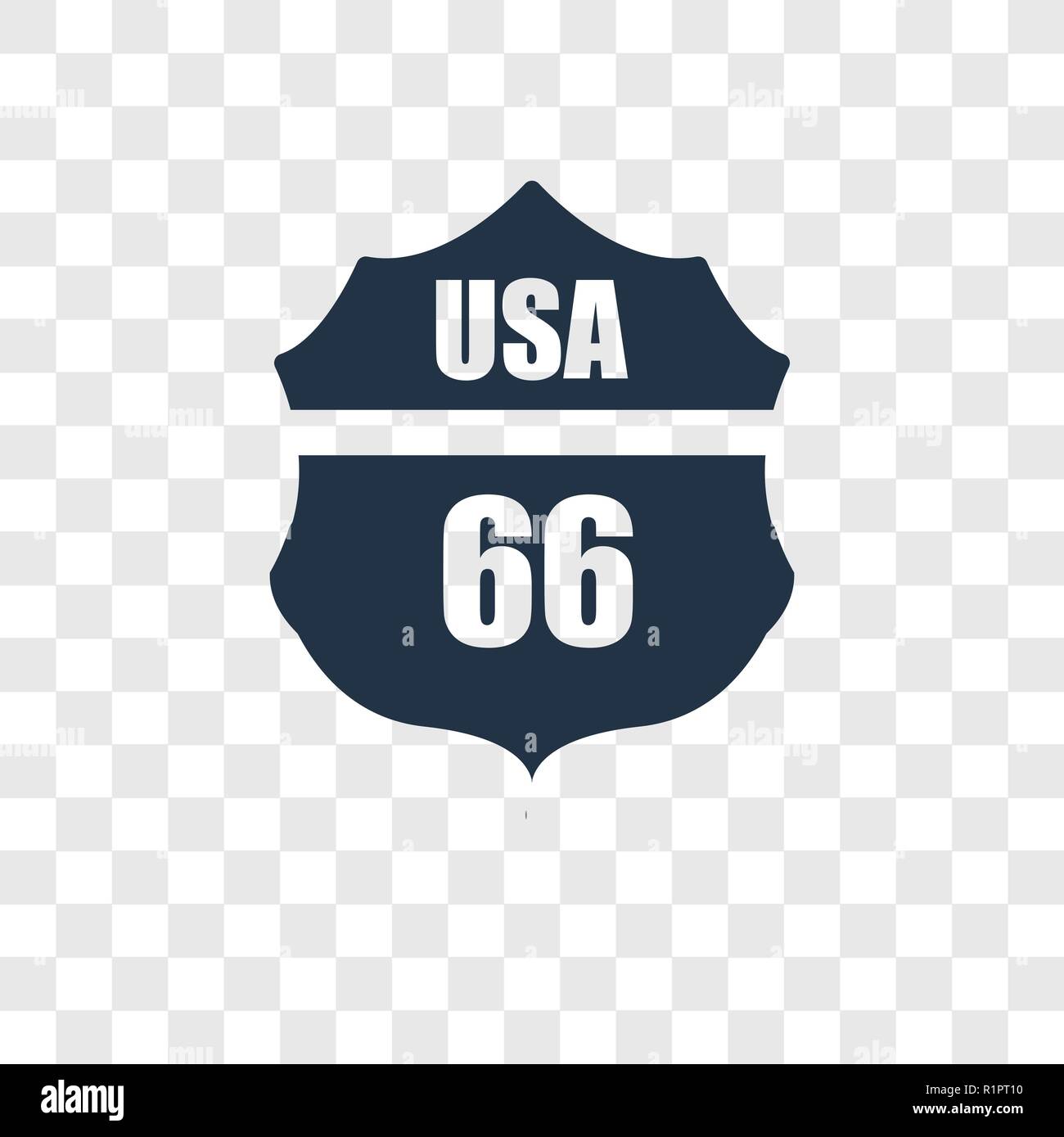 Route 66 vector icon isolated on transparent background, Route 66 ...
