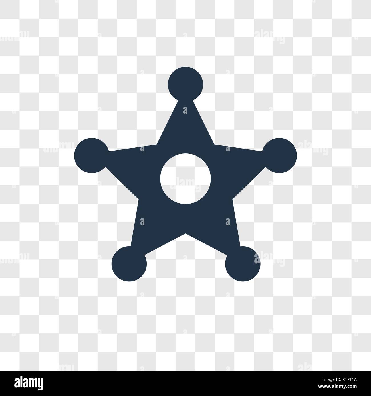 Sheriff vector icon isolated on transparent background, Sheriff ...
