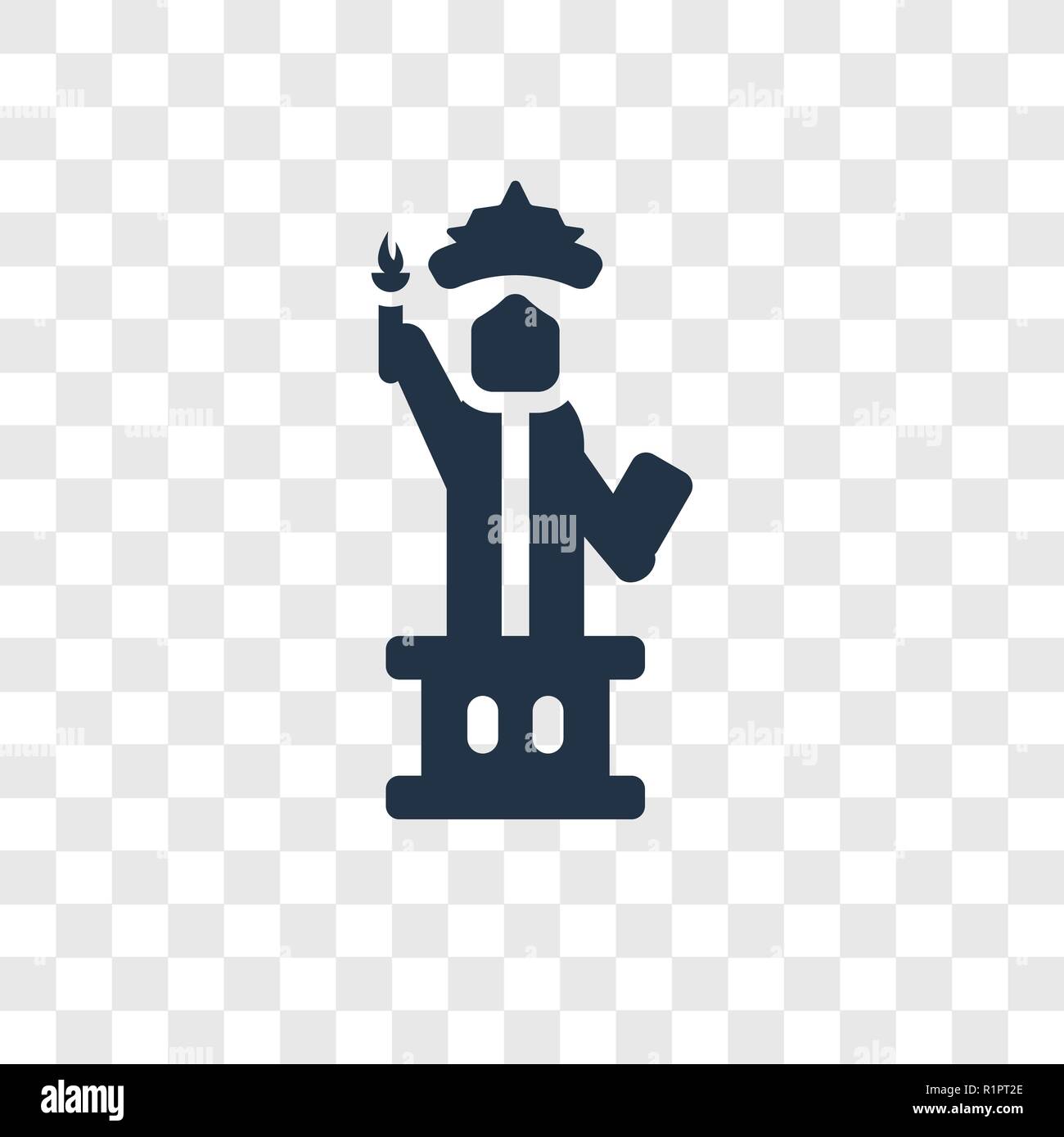 Statue of liberty vector icon isolated on transparent background ...