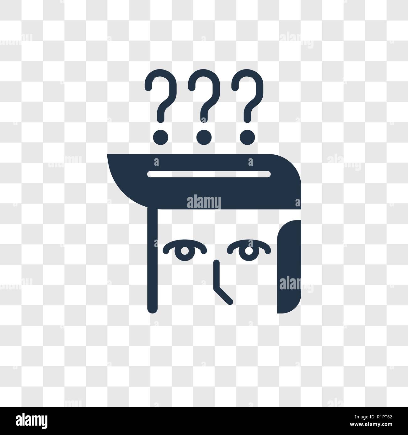 Doubt vector icon isolated on transparent background, Doubt ...