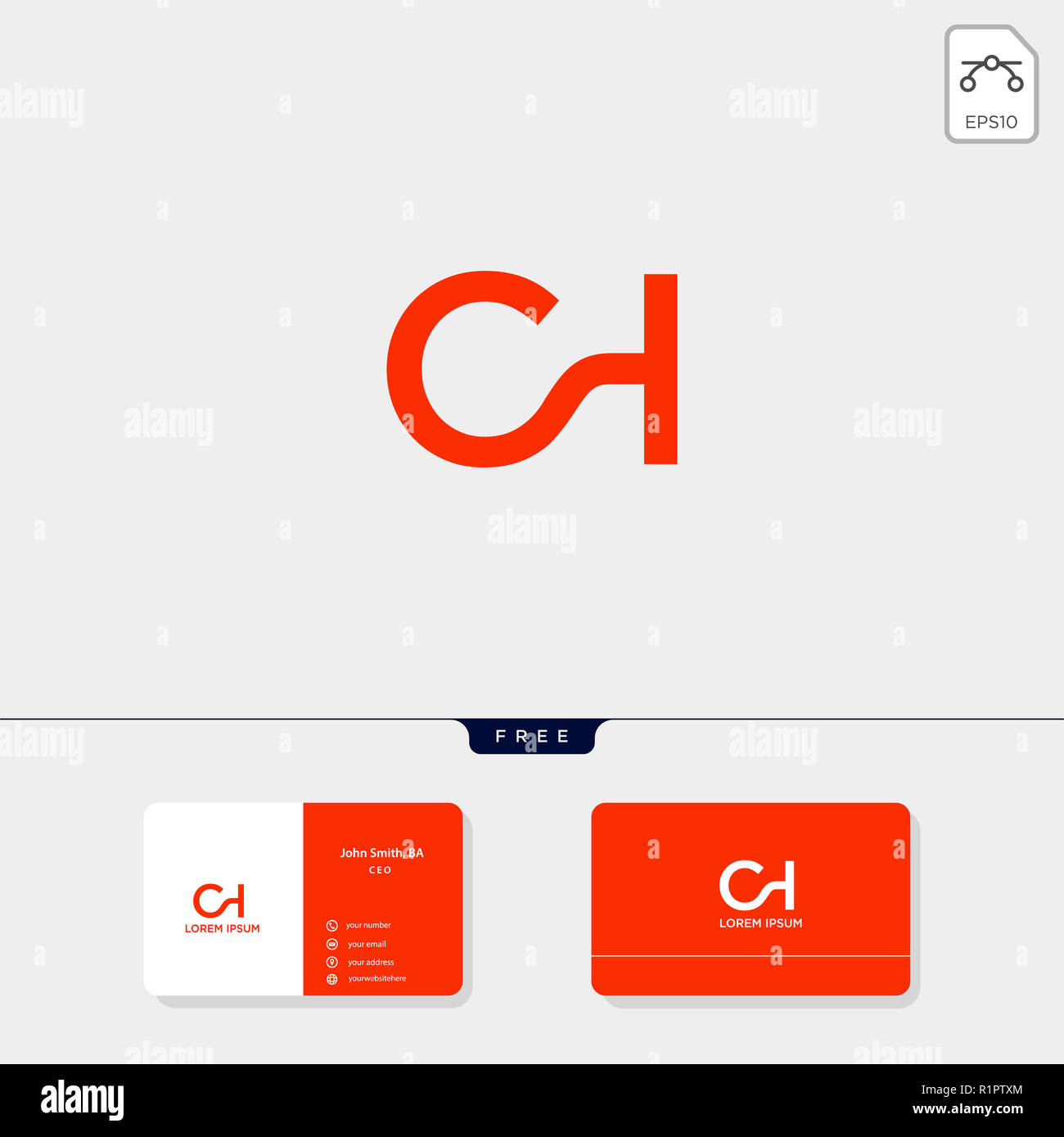 Premium initial CH, HC, C, or H creative logo template and business ...