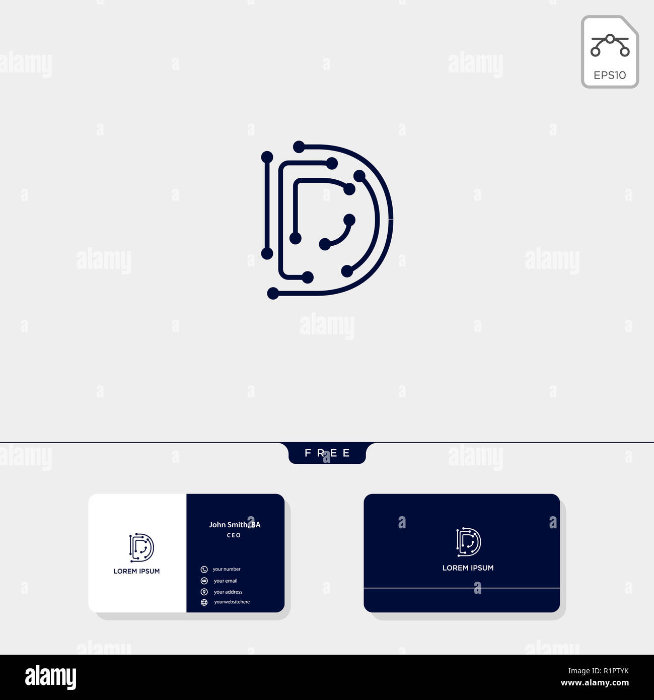 initial D logo template for technology, dental, business corporate ...