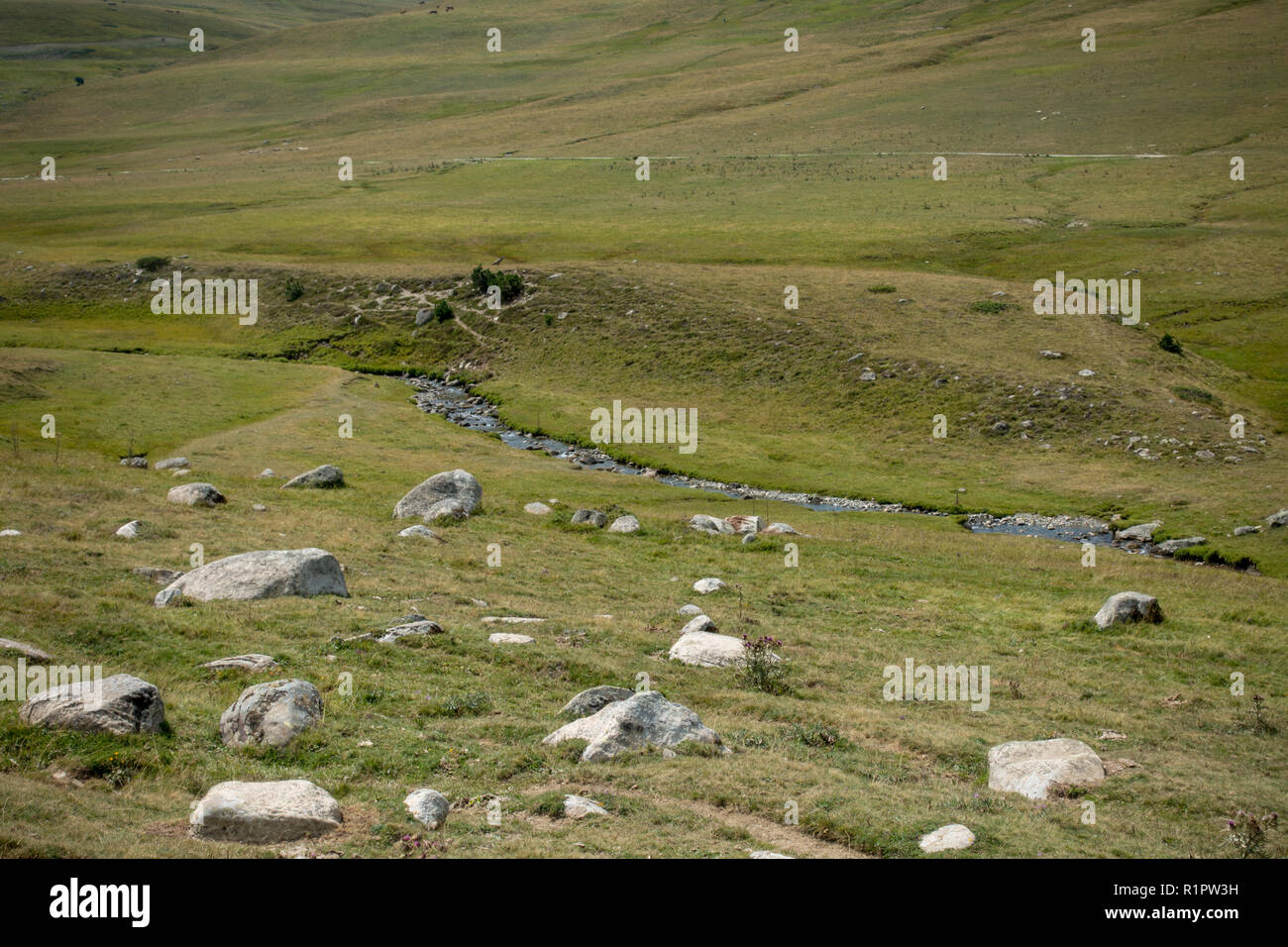 River in baqueira through the valley of Aran, Spain Stock Photo - Alamy
