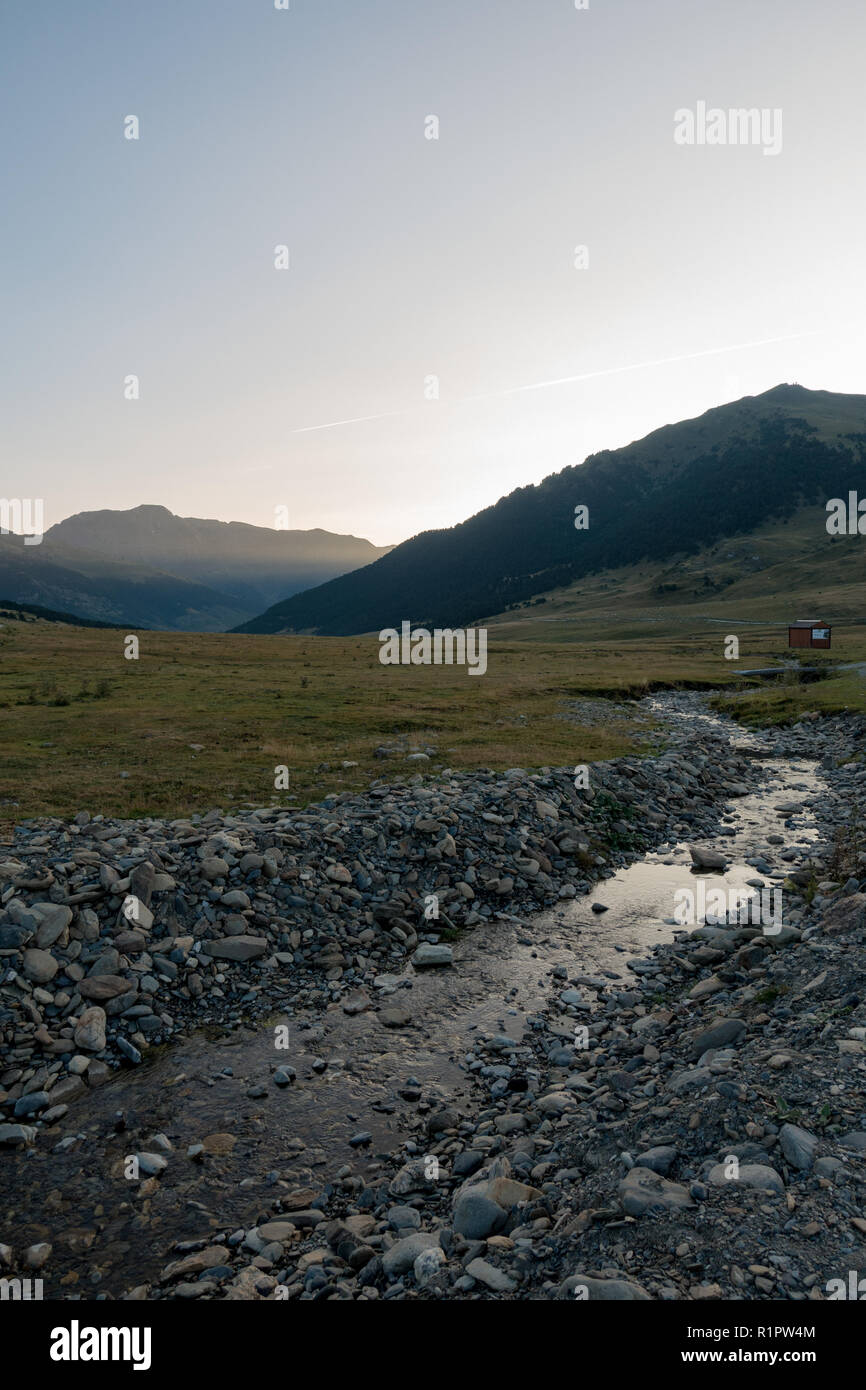 River in baqueira through the valley of Aran, Spain Stock Photo - Alamy