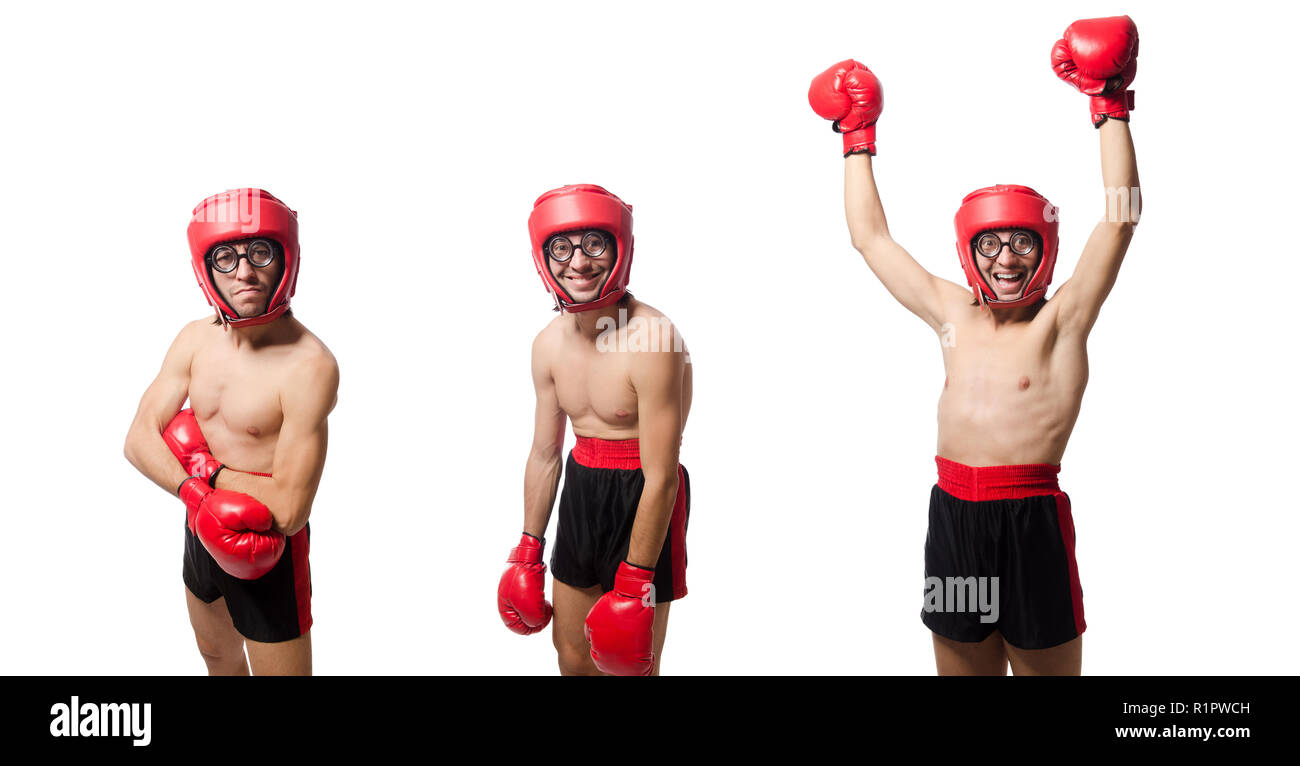 Funny boxer isolated on the white Stock Photo - Alamy