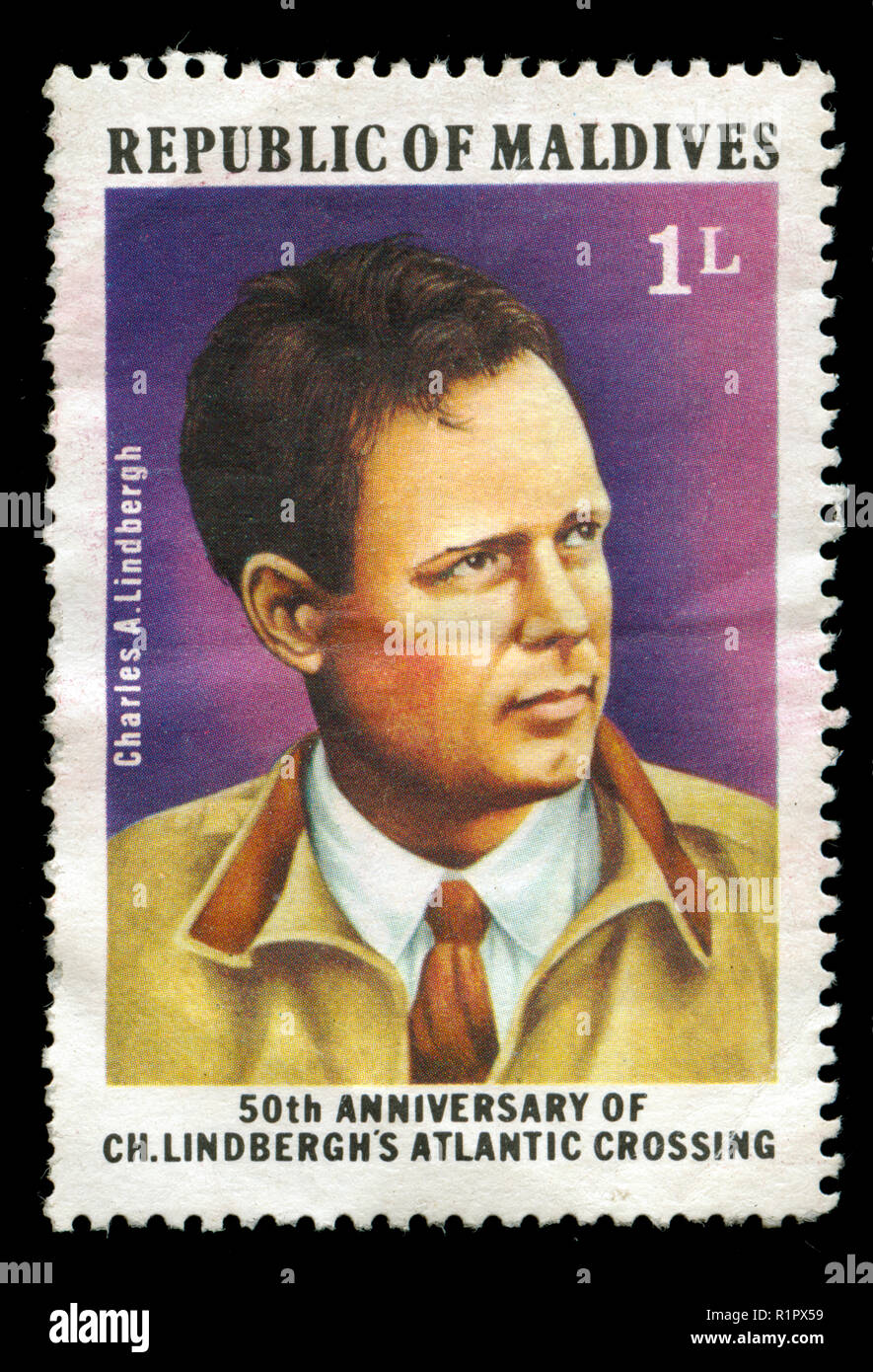Postage stamp from the Maldives in the series issued in Stock Photo - Alamy