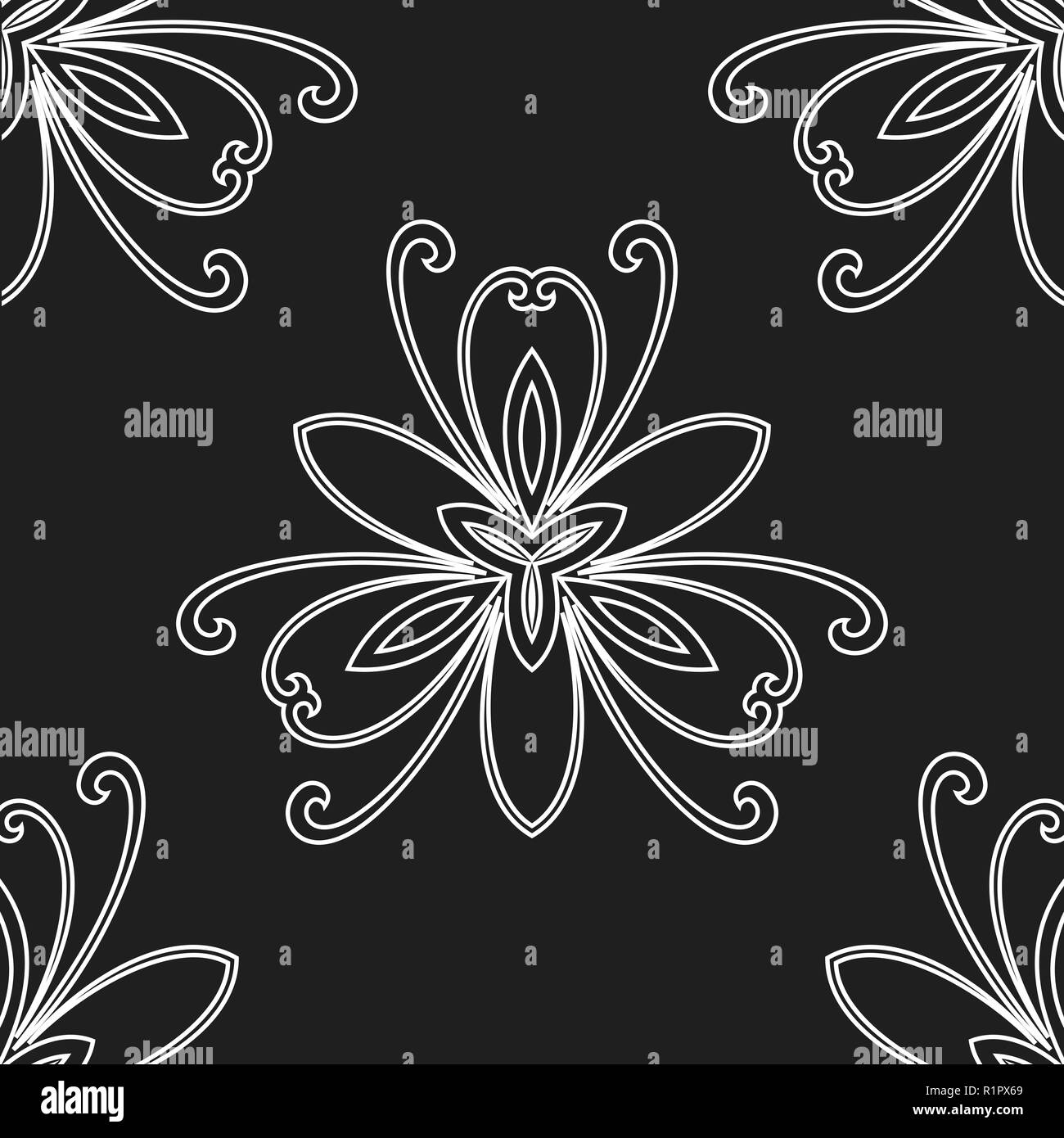 Royal floral Black and White Stock Photos & Images - Alamy