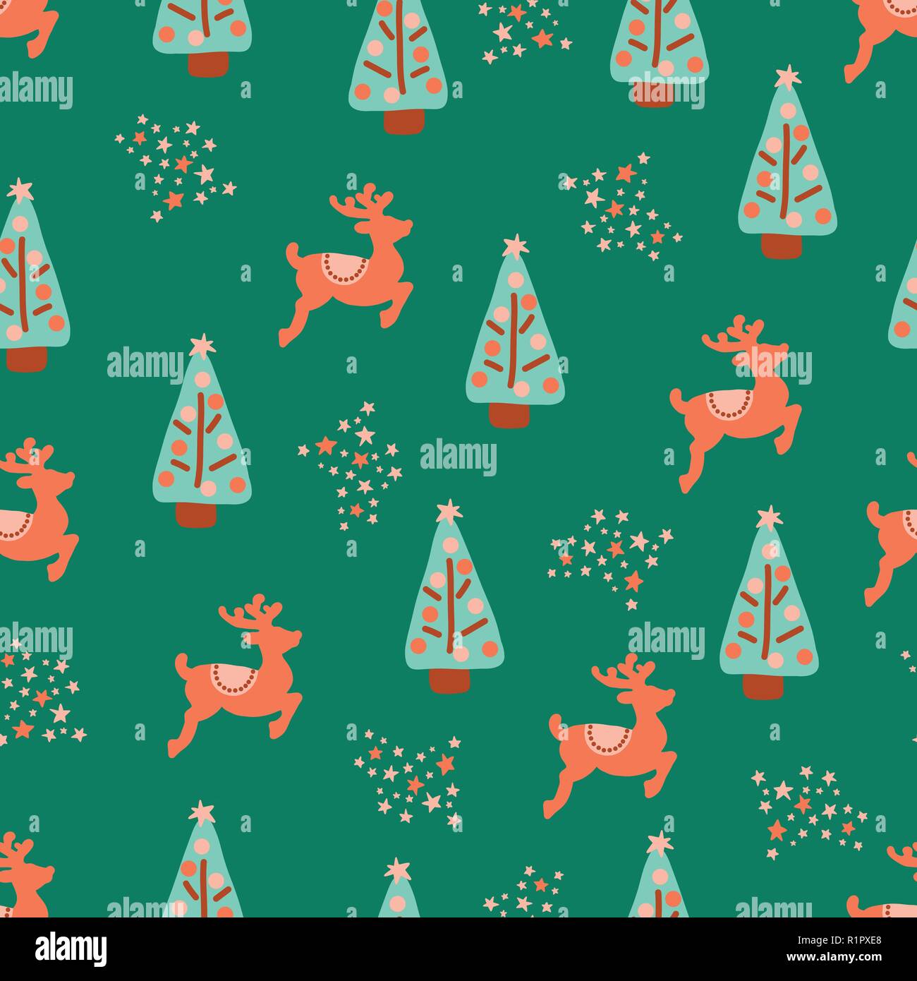 Reindeer pattern wallpaper hi-res stock photography and images - Alamy