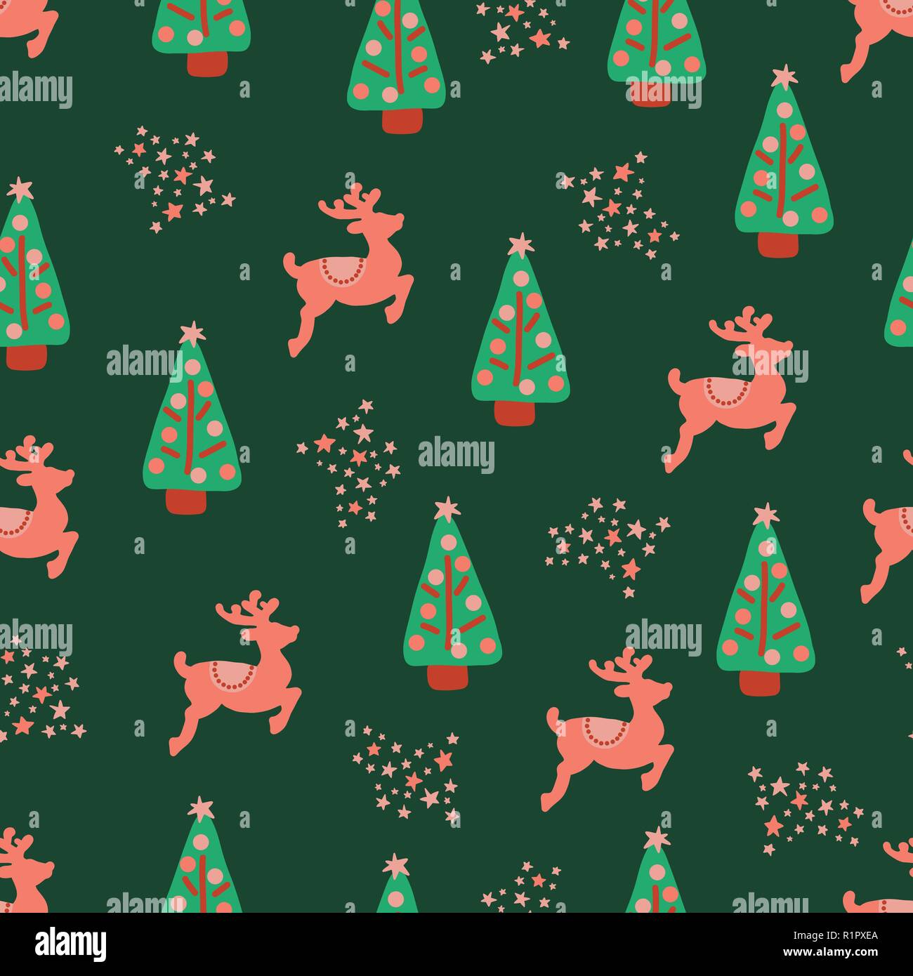 Reindeer pattern wallpaper hi-res stock photography and images - Alamy
