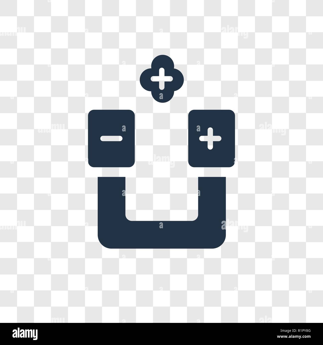Magnetism vector icon isolated on transparent background, Magnetism ...
