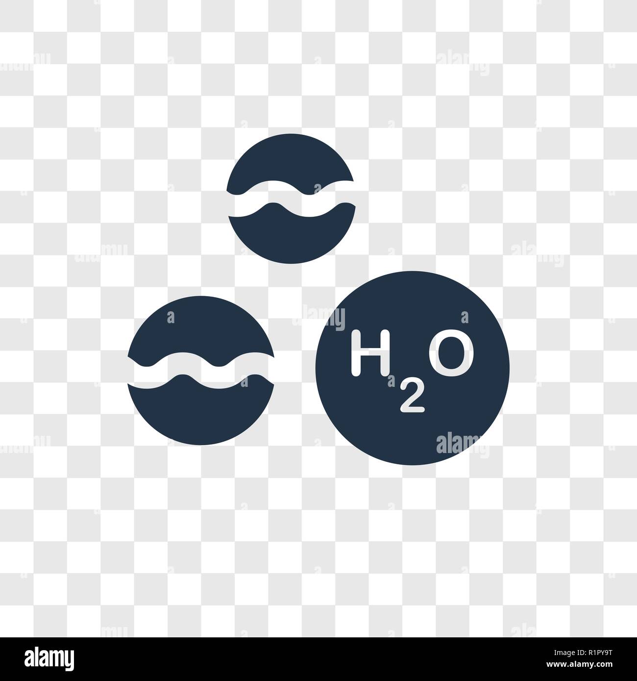 H2o vector icon isolated on transparent background, H2o transparency ...
