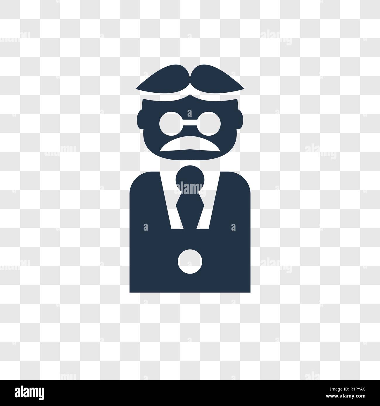 Professor vector icon isolated on transparent background, Professor transparency logo concept ...