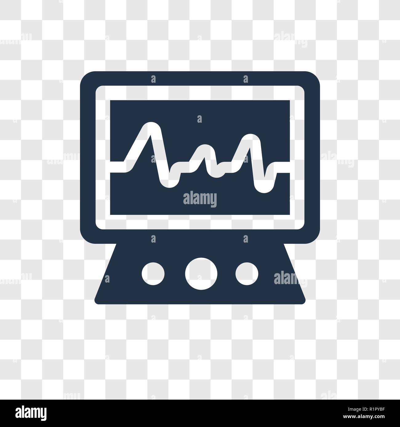 Electrocardiogram vector icon isolated on transparent background ...