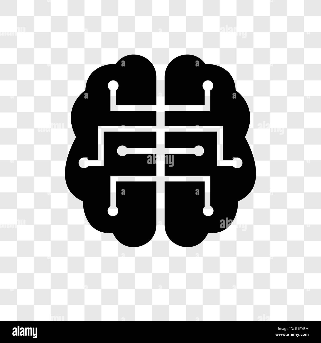 Artificial intelligence vector icon isolated on transparent background ...