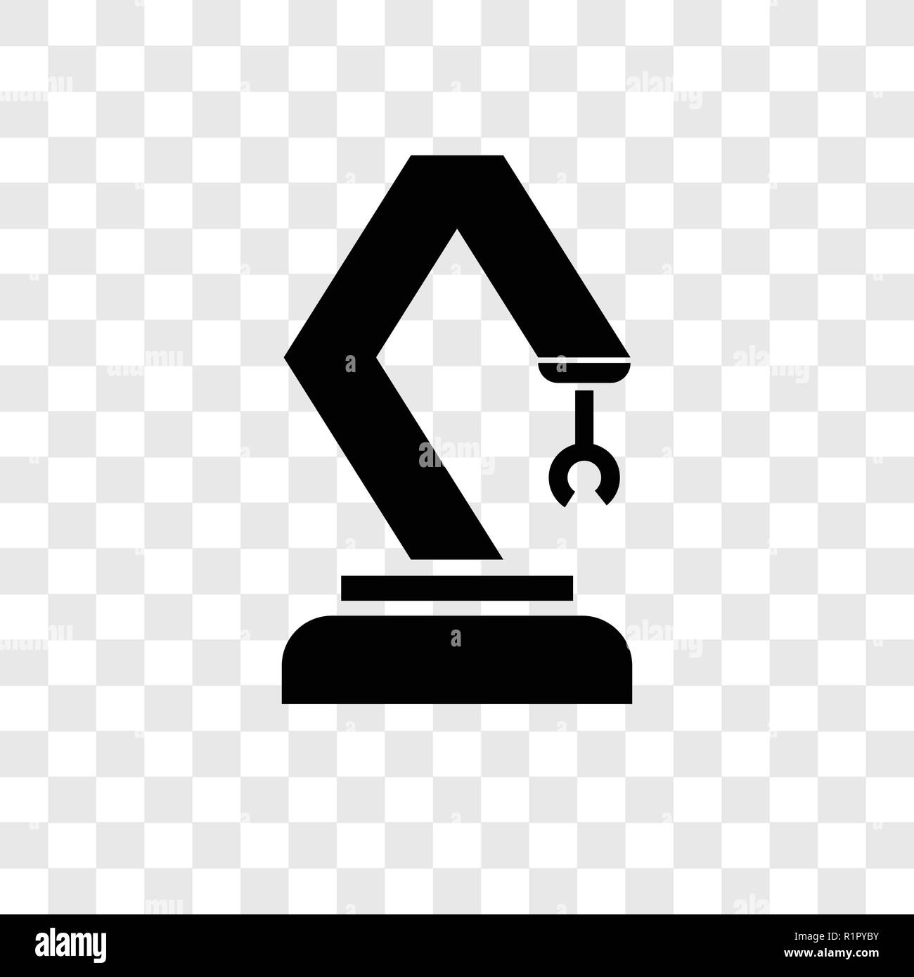 Mechanical arm vector icon isolated on transparent background ...