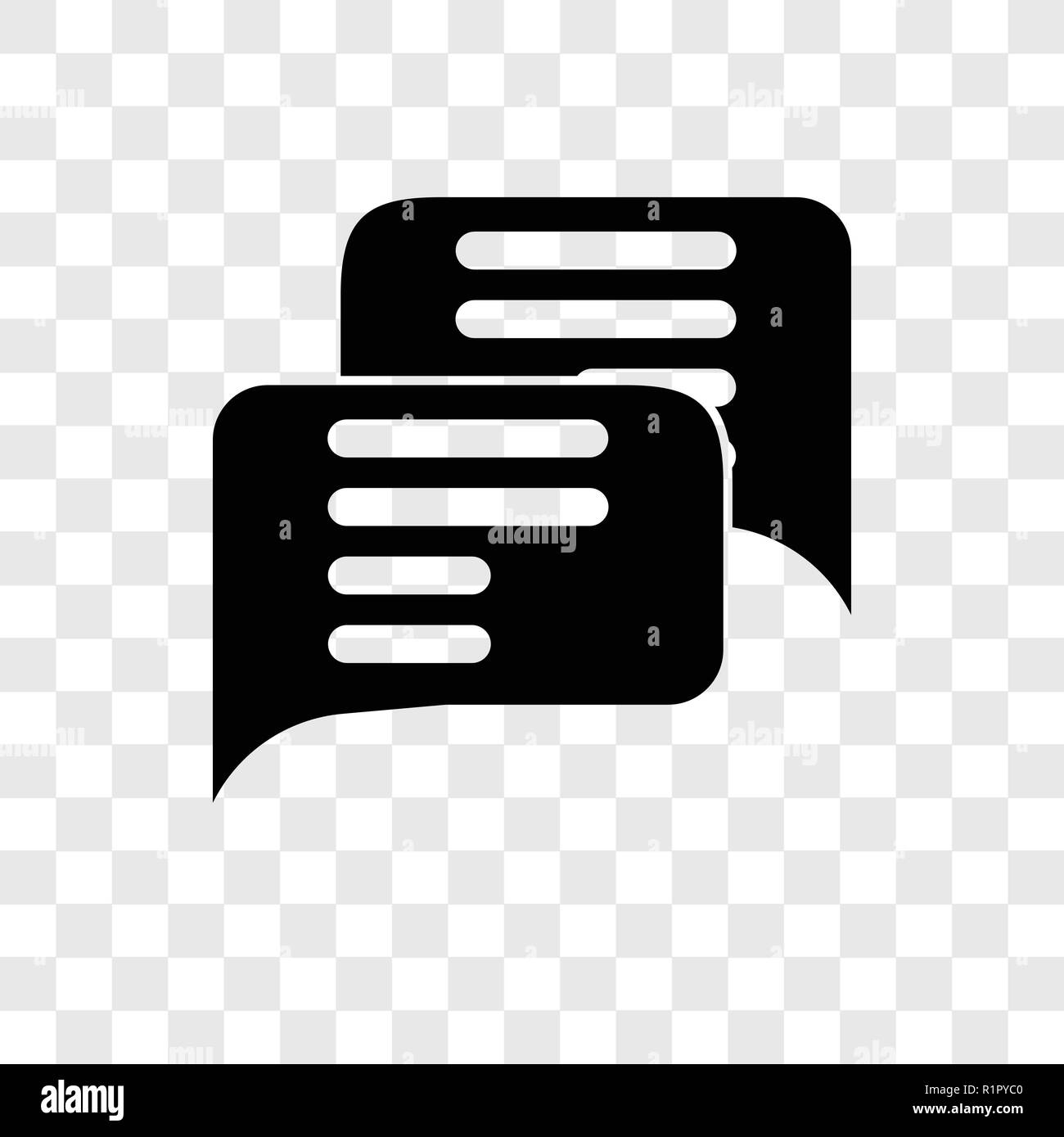 Chat vector icon isolated on transparent background, Chat transparency ...