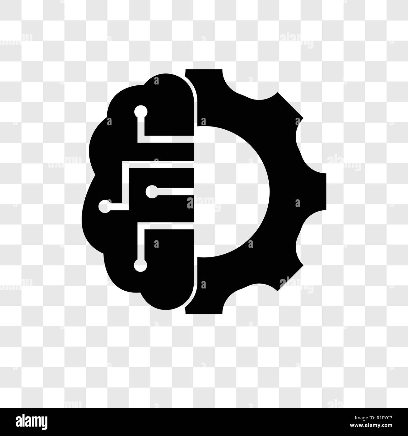 Artificial intelligence vector icon isolated on transparent background, Artificial intelligence ...