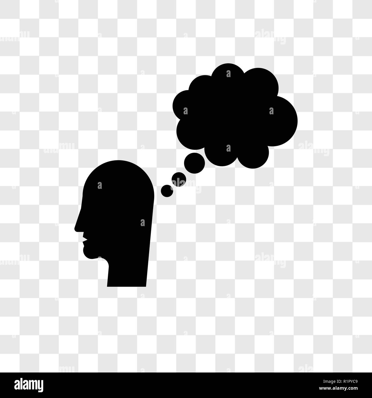 Thought vector icon isolated on transparent background, Thought ...