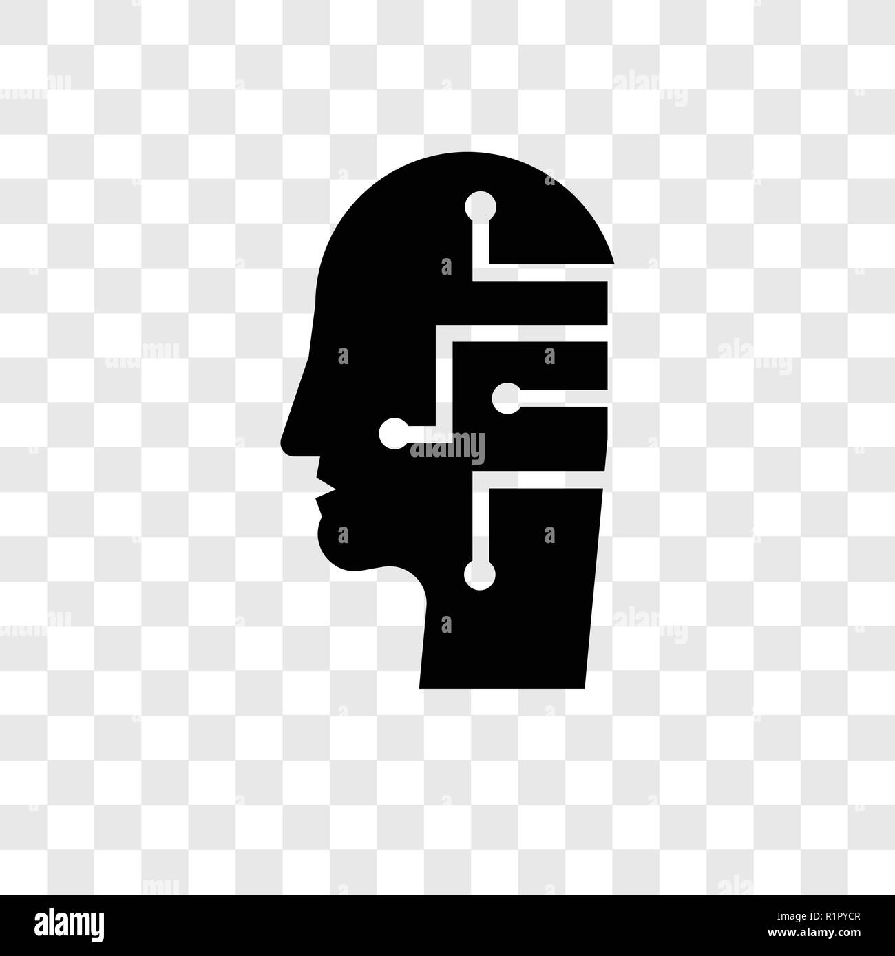 Artificial intelligence vector icon isolated on transparent background ...