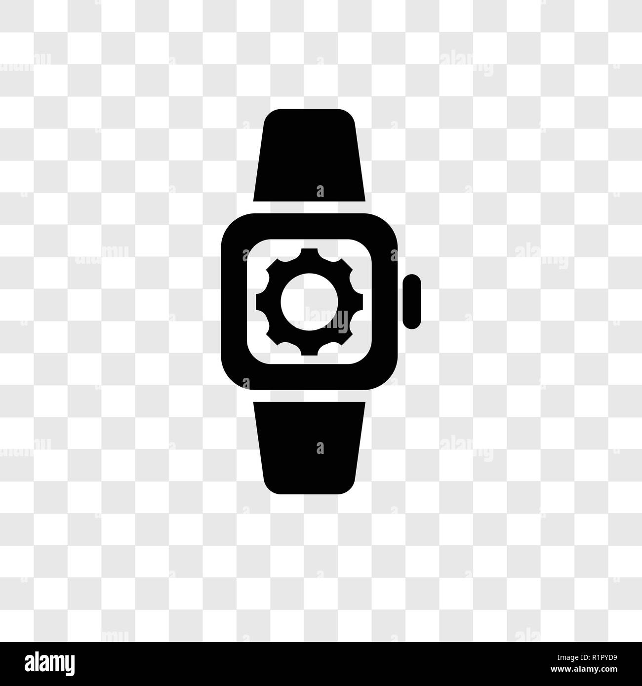 Wristwatch vector icon isolated on transparent background, Wristwatch ...