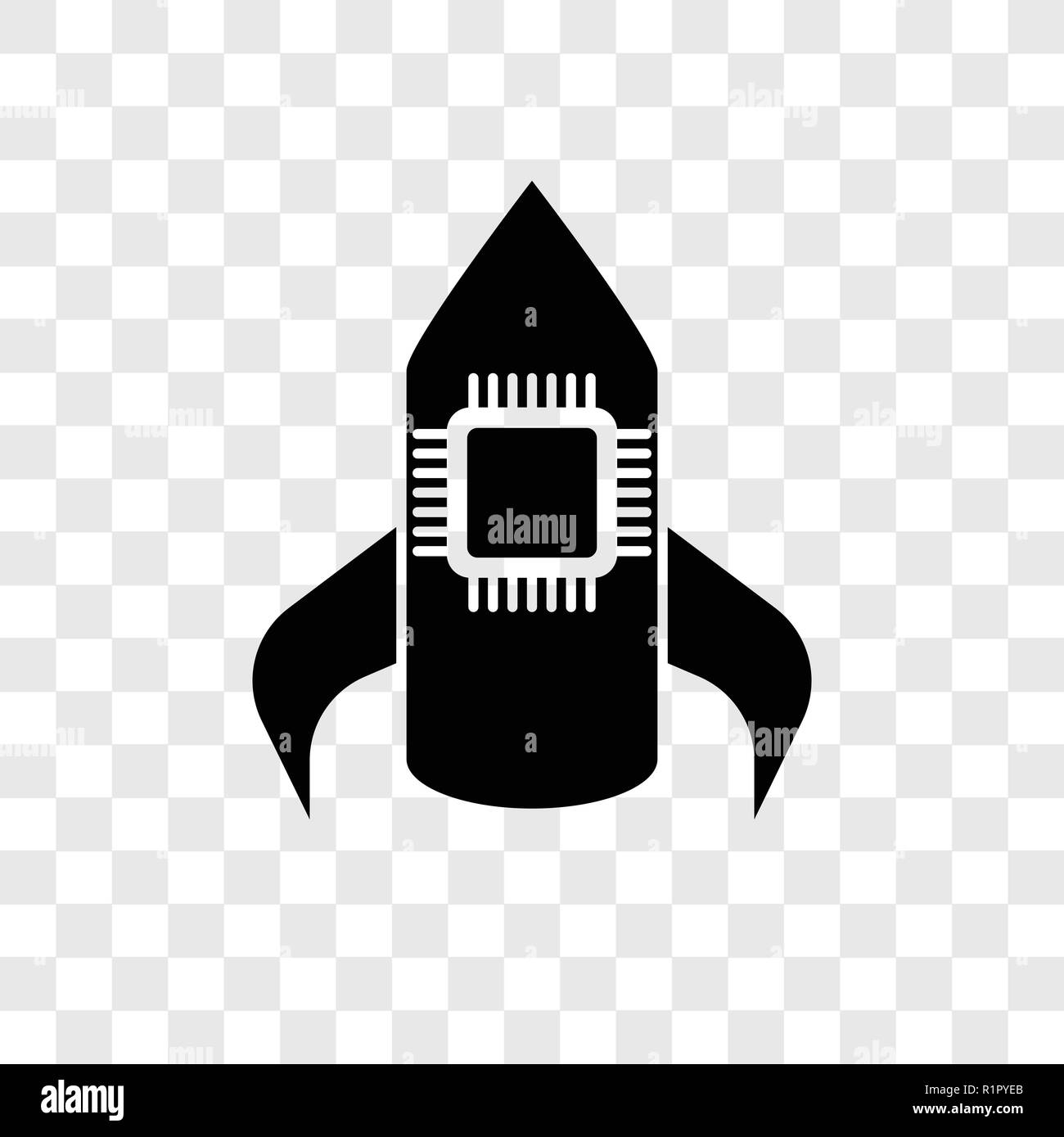 Rocket vector icon isolated on transparent background, Rocket ...