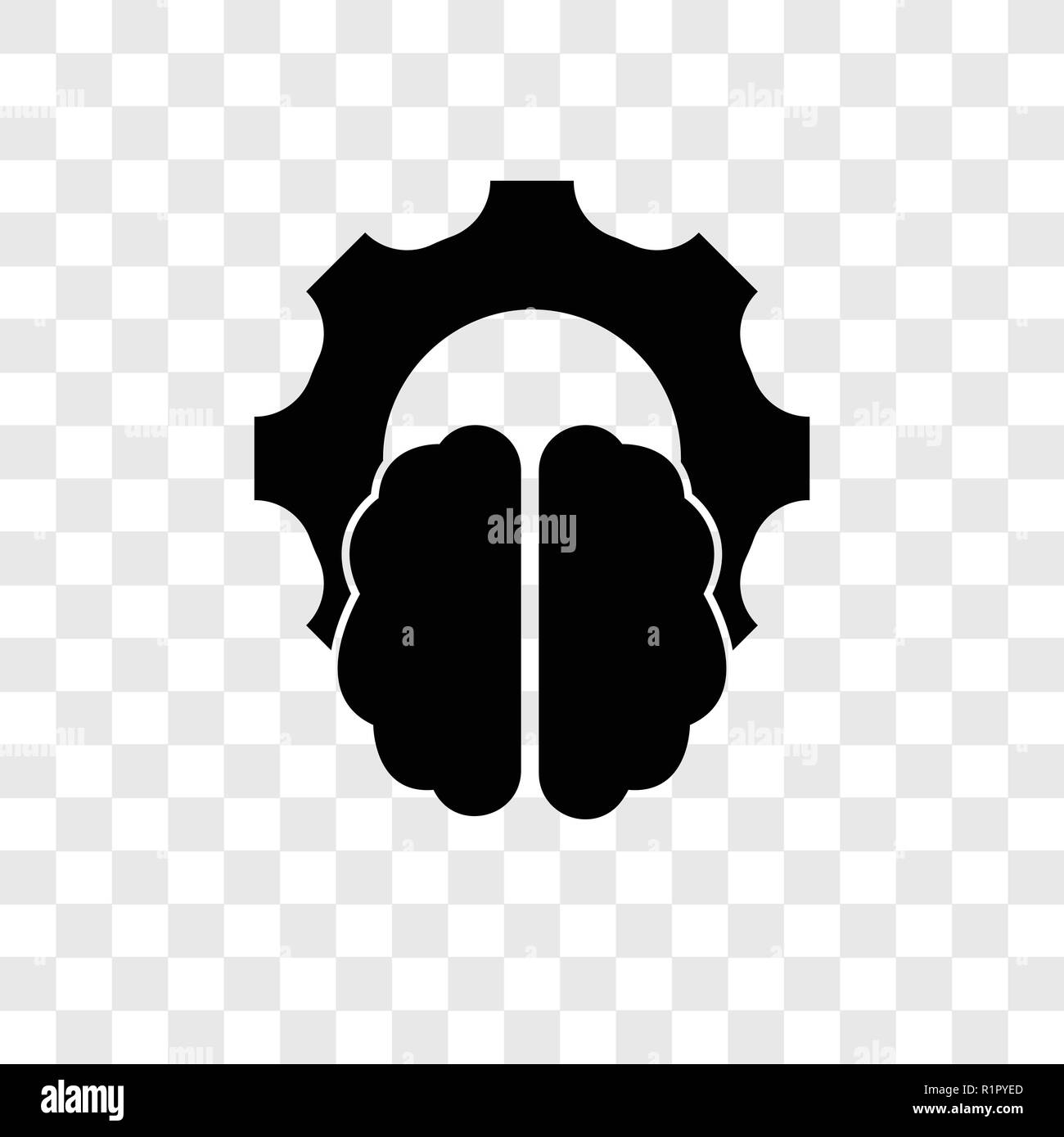 Brain vector icon isolated on transparent background, Brain ...