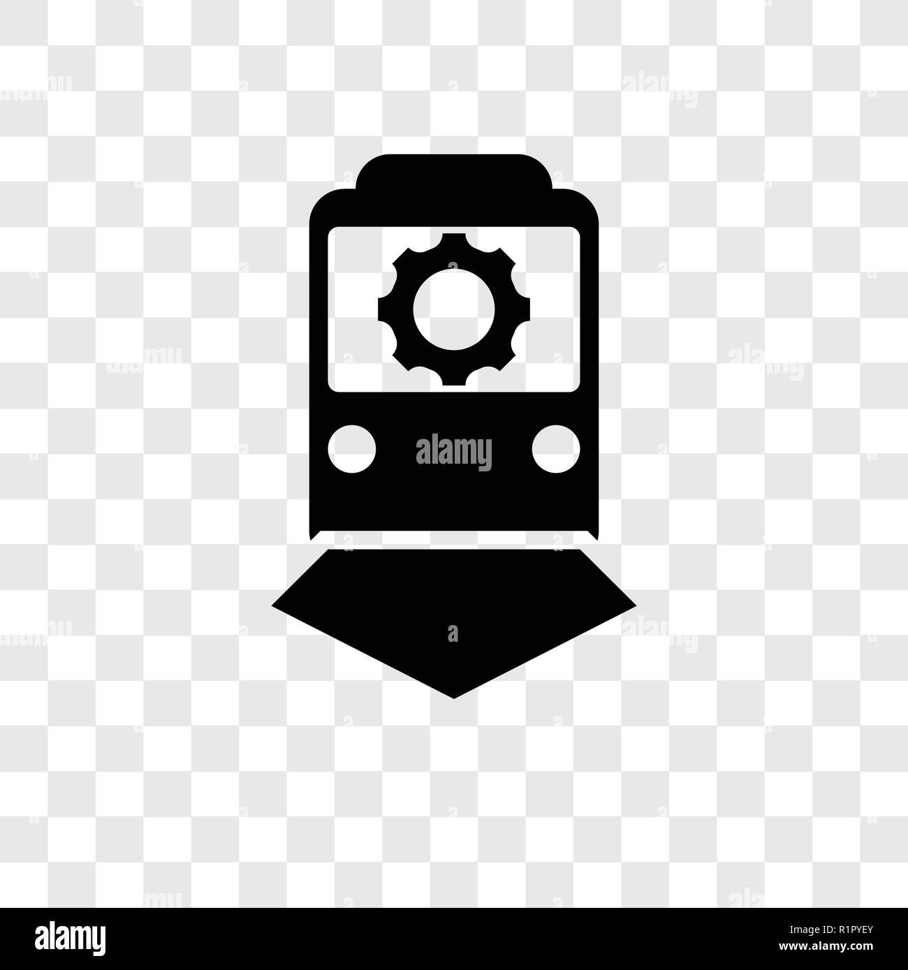 Train vector icon isolated on transparent background, Train ...