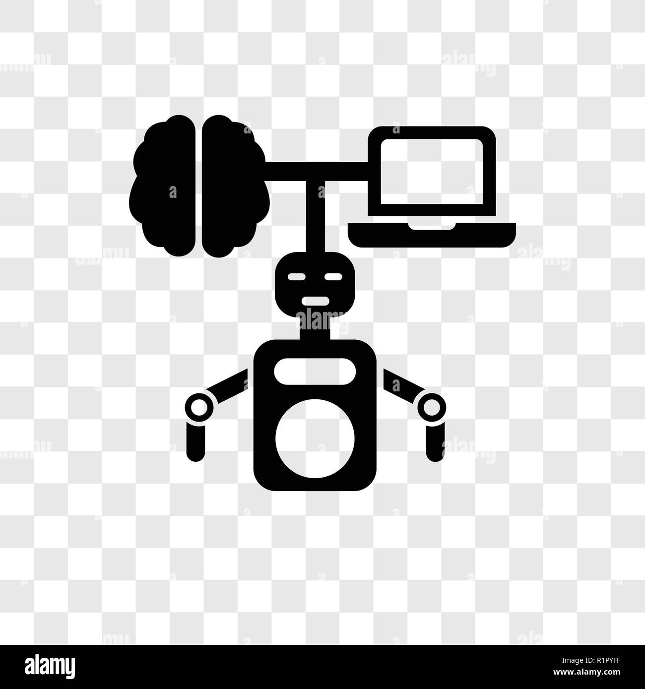Robot vector icon isolated on transparent background, Robot transparency logo concept Stock ...