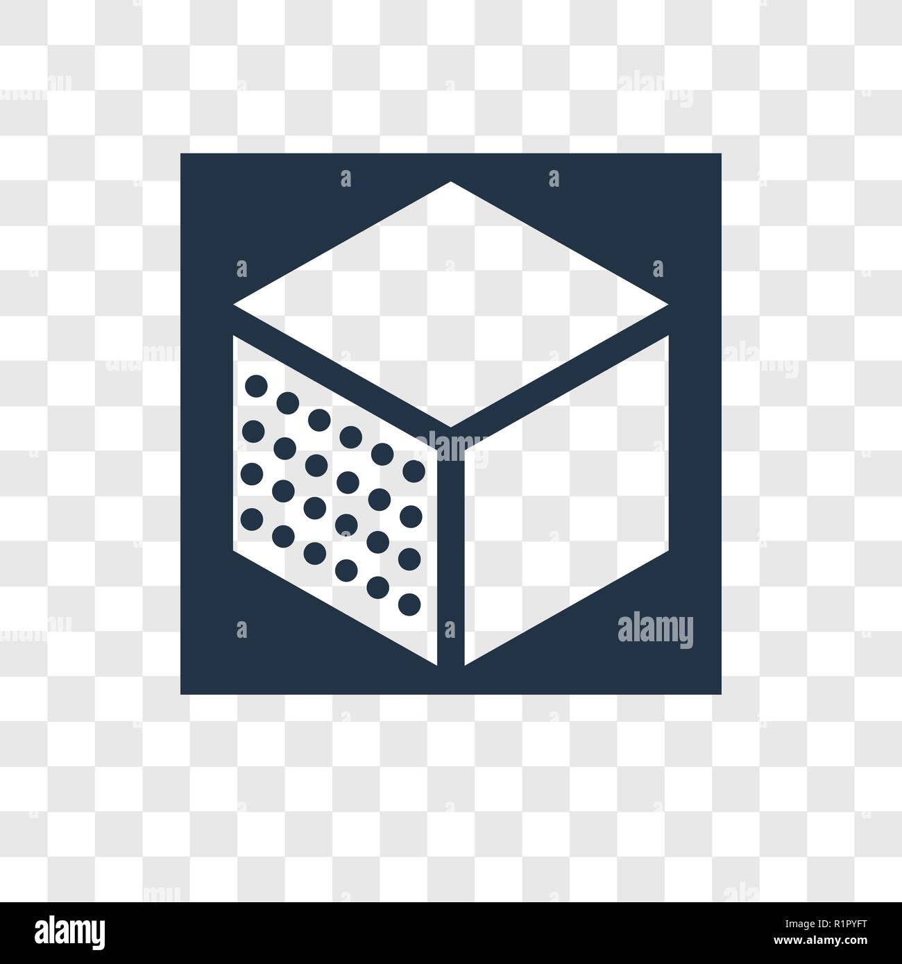 Cube vector icon isolated on transparent background, Cube transparency ...