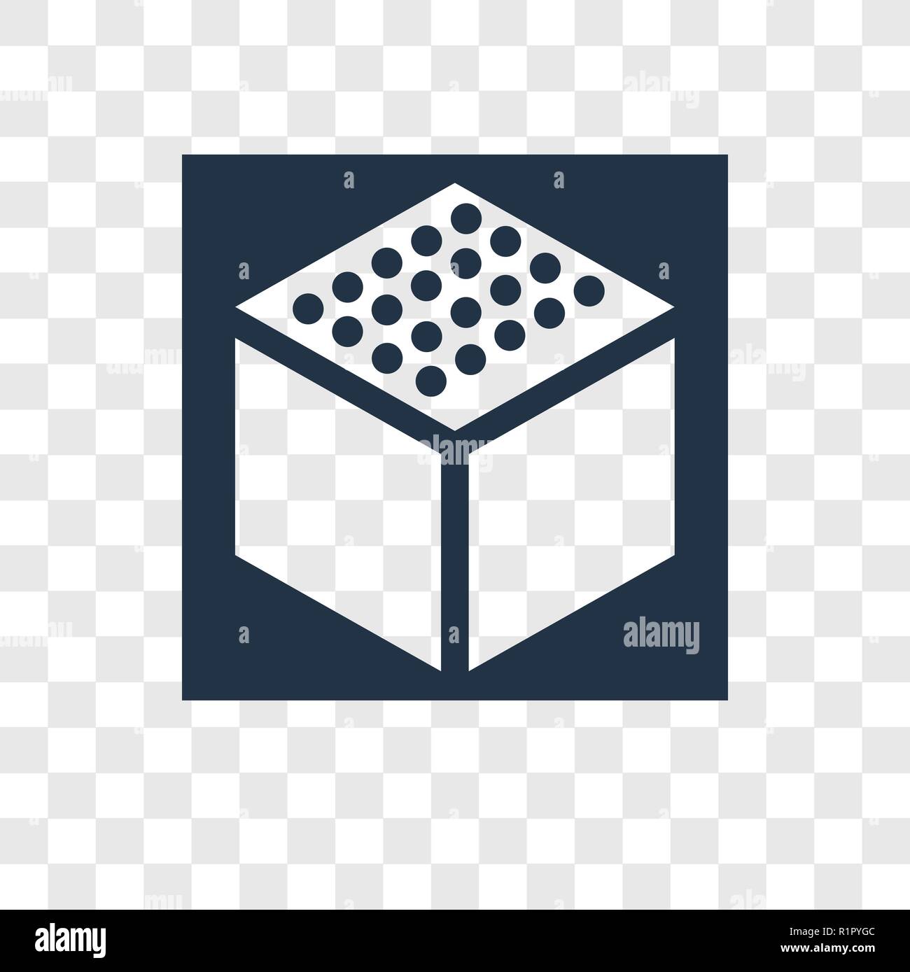 Cube vector icon isolated on transparent background, Cube transparency ...
