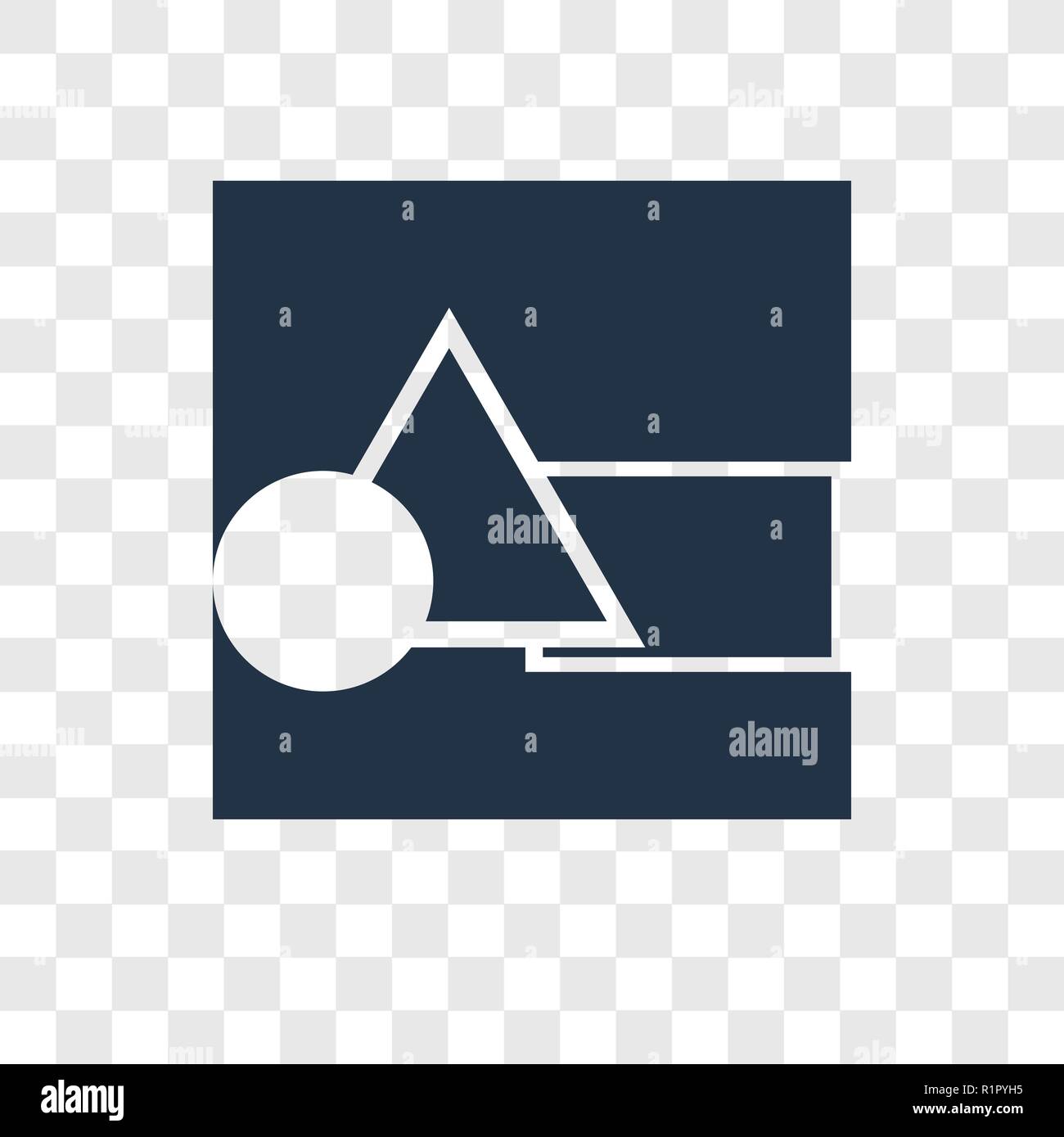 Square vector icon isolated on transparent background, Square ...