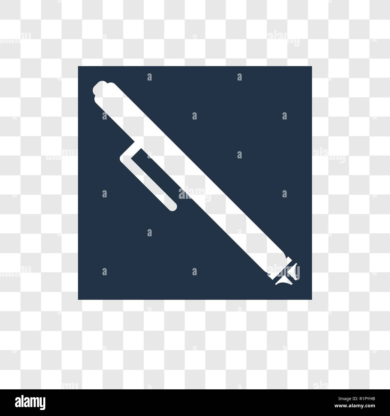 Pen vector icon isolated on transparent background, Pen transparency ...
