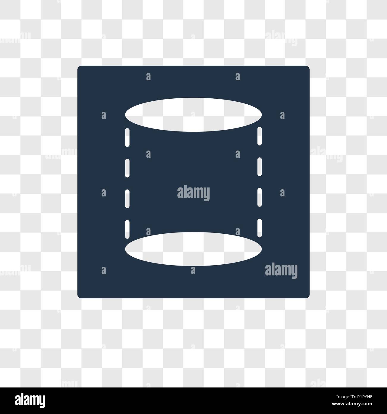 Cylinder vector icon isolated on transparent background, Cylinder ...